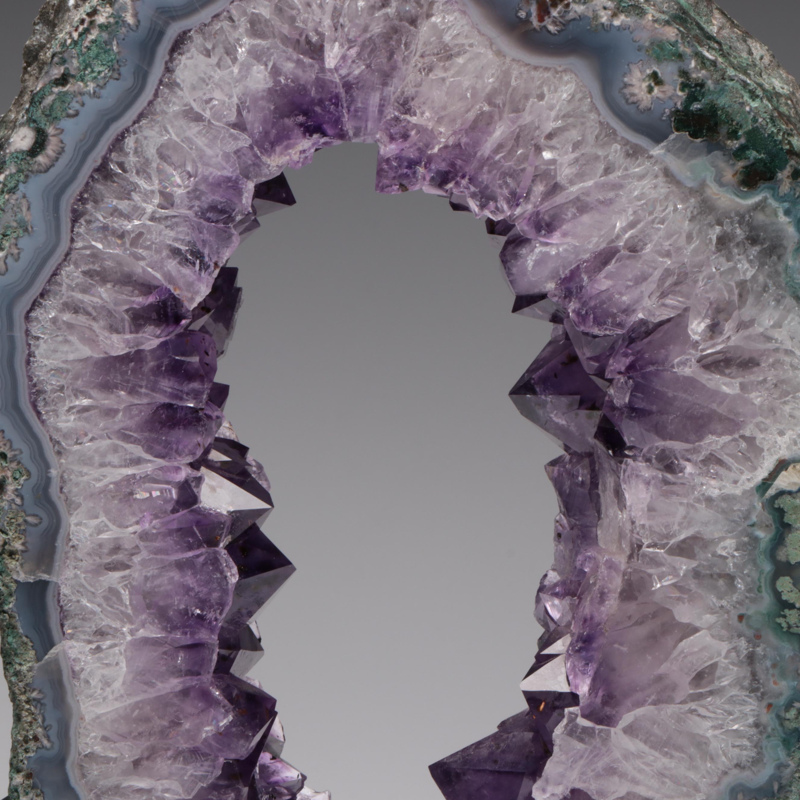 Large Amethyst Geode Slab on Metal Stand | EBTH