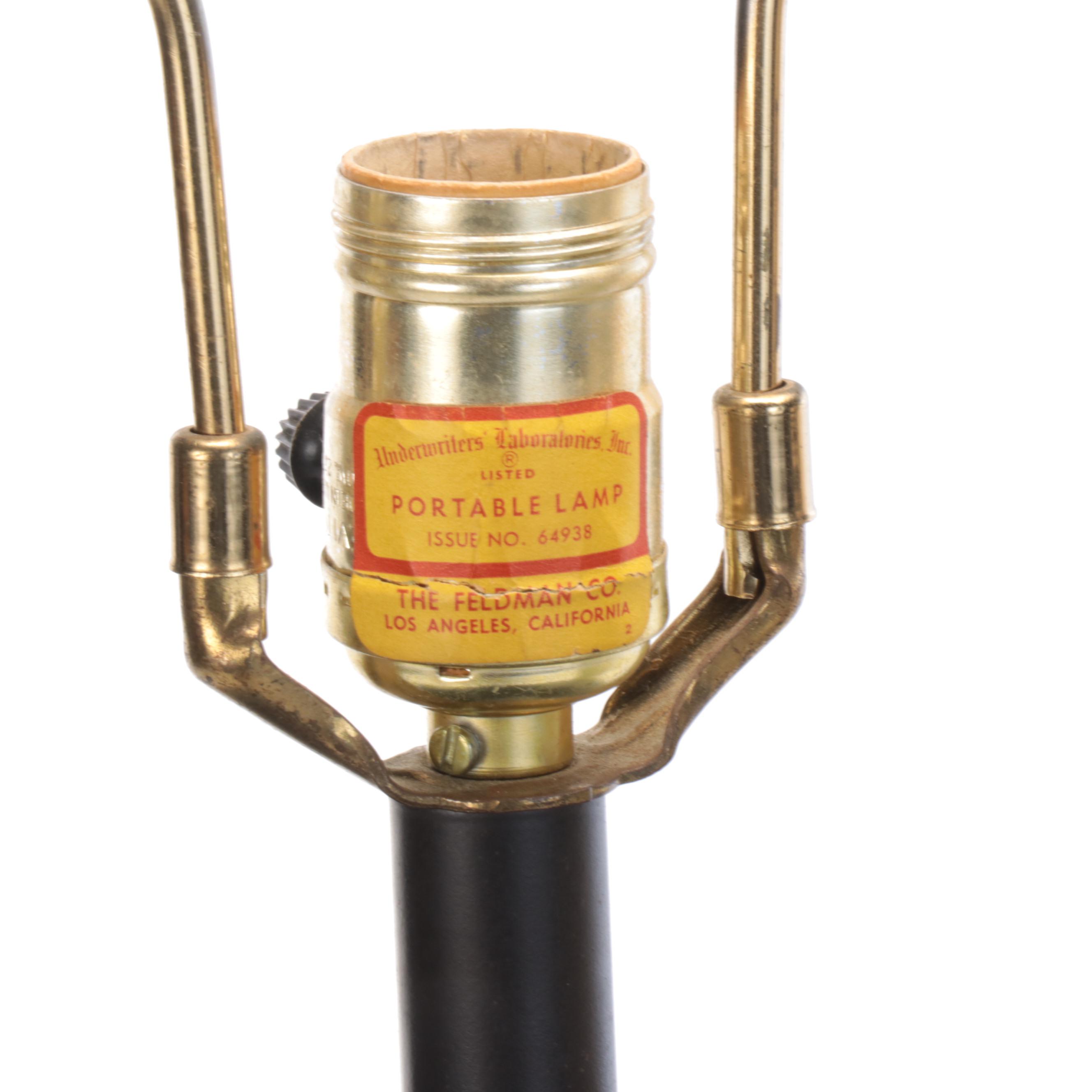 Feldman Co. Cast Plaster Table Lamps With Drum Shades, Mid-20th C ...