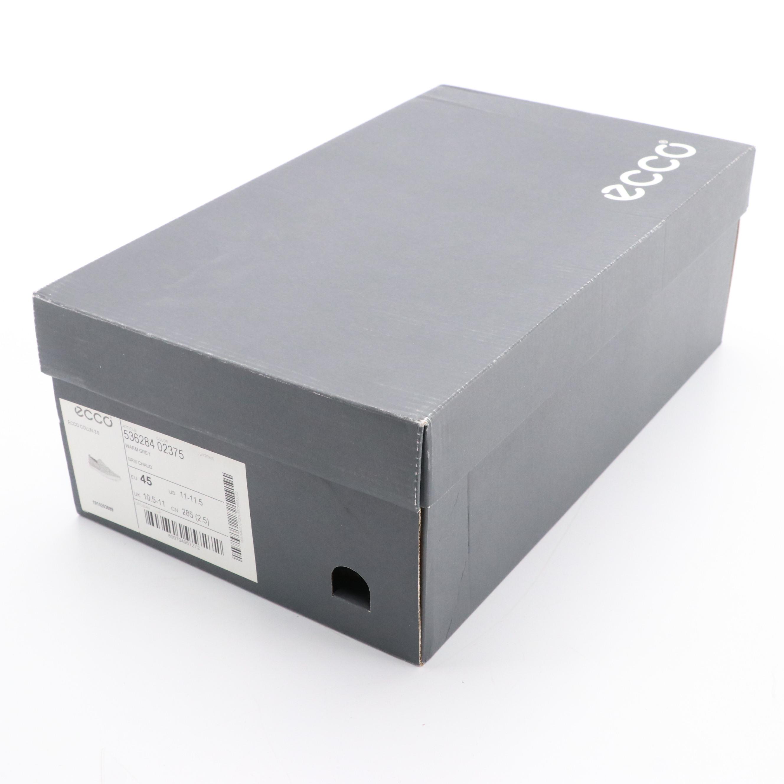 Men's Ecco Collin 2.0 Slip-On Sneakers in Soft Gray Perforated Leather ...