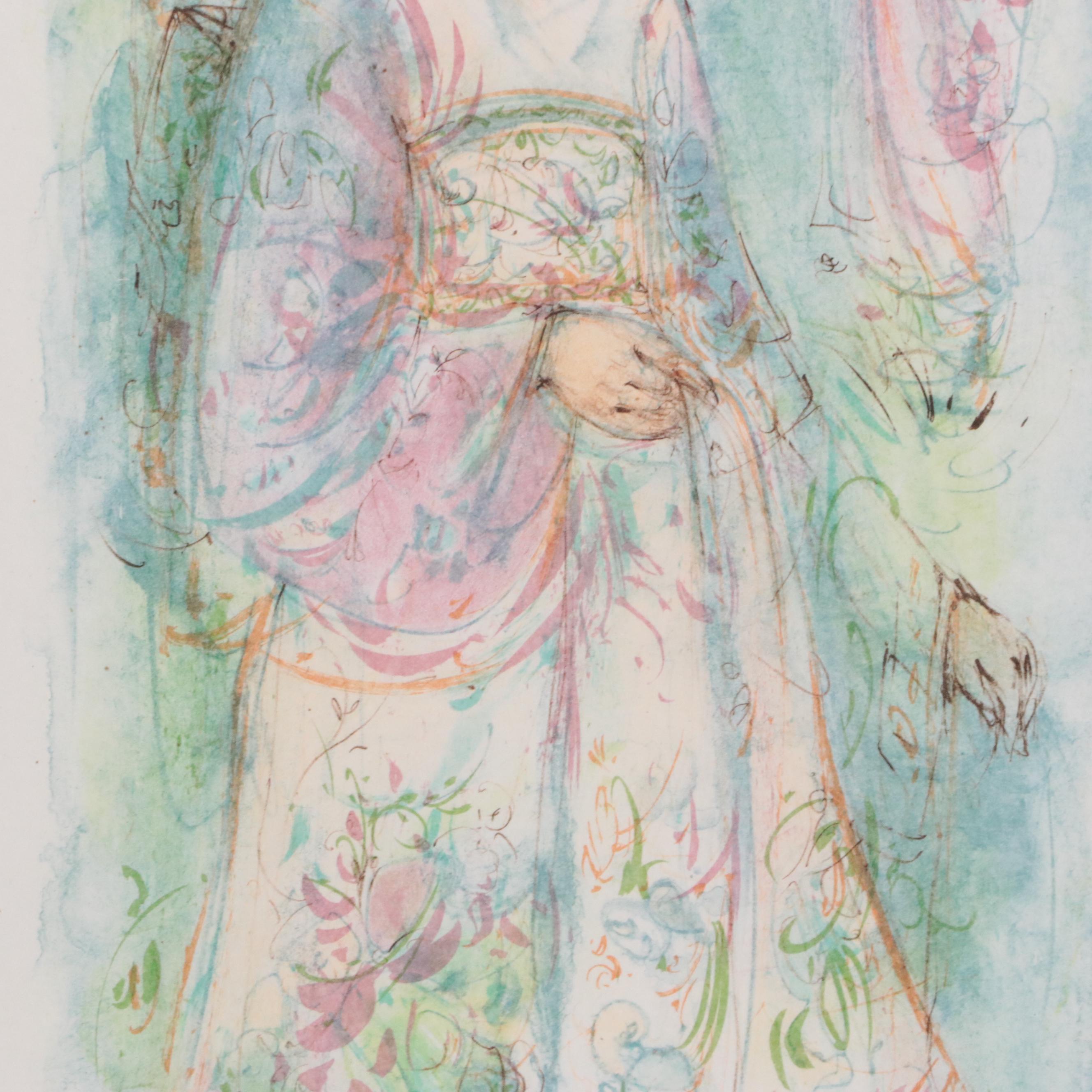 Edna Hibel Lithograph "Asian Woman" | EBTH