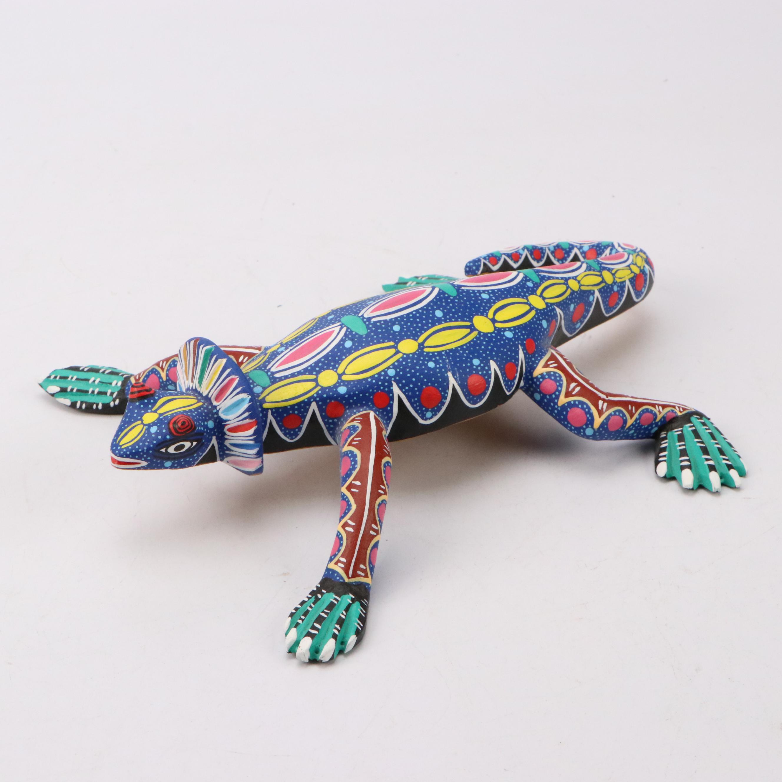 Pedro Ramirez Hand-Painted Oaxacan Folk Art Alebrije Lizard ...