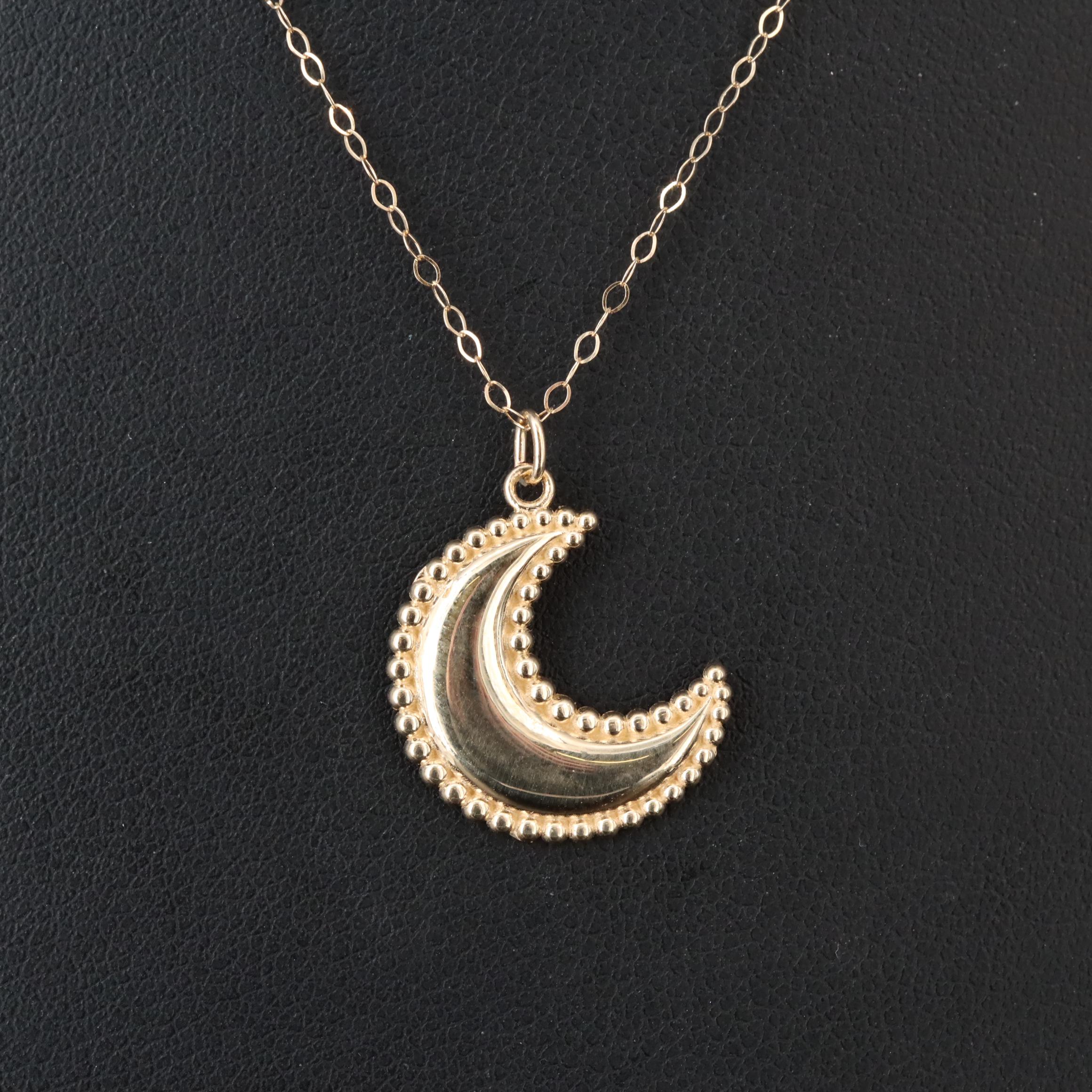 10K Crescent Moon Pendant Necklace | Everything But The House