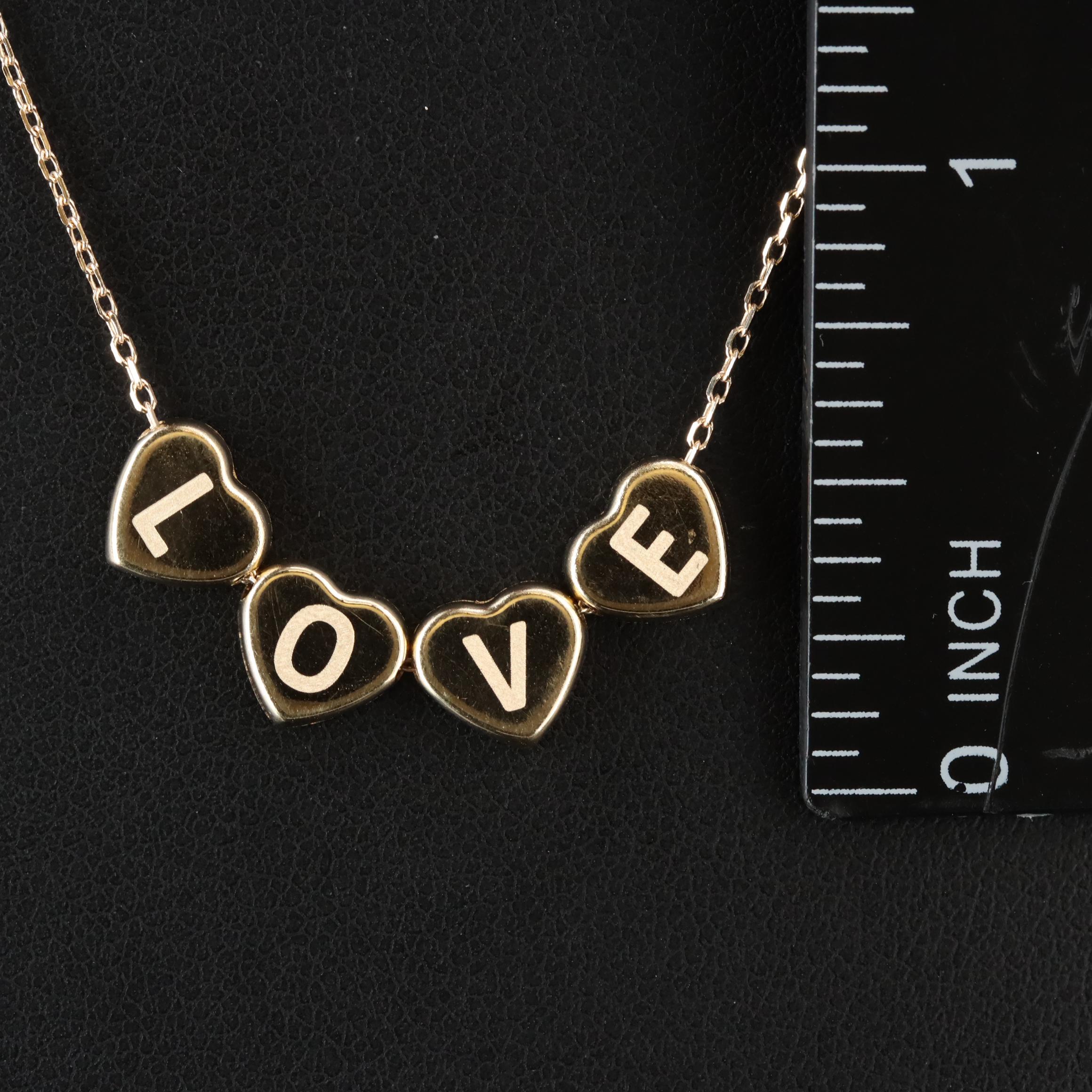 10K "LOVE" Heart Necklace | Everything But The House