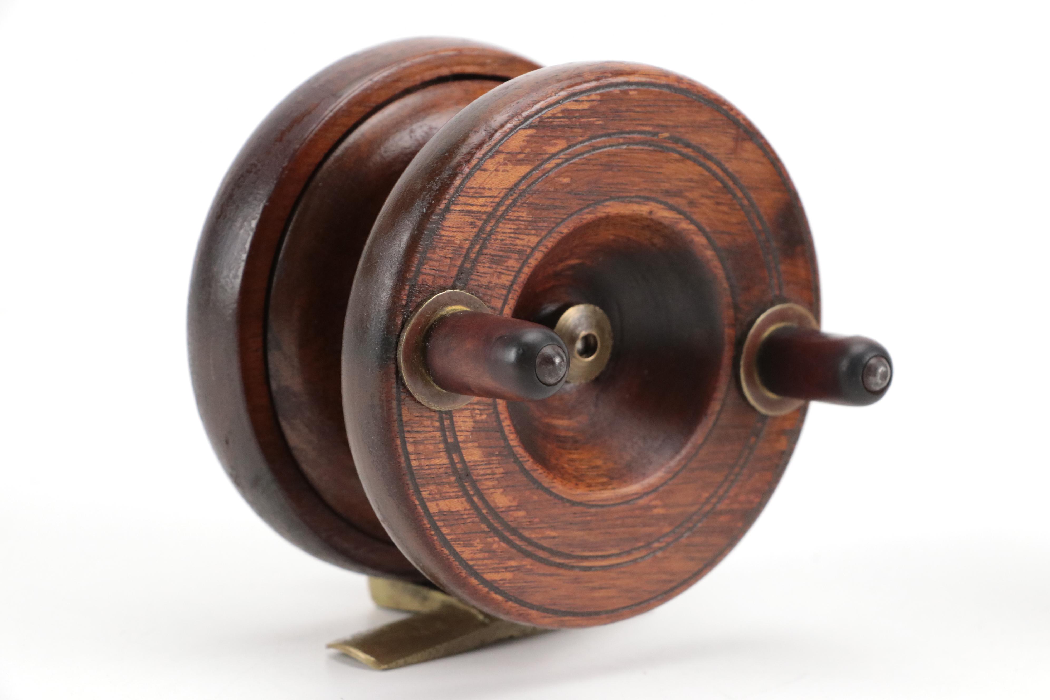 Mahogany and Brass Fishing Reels | Everything But The House