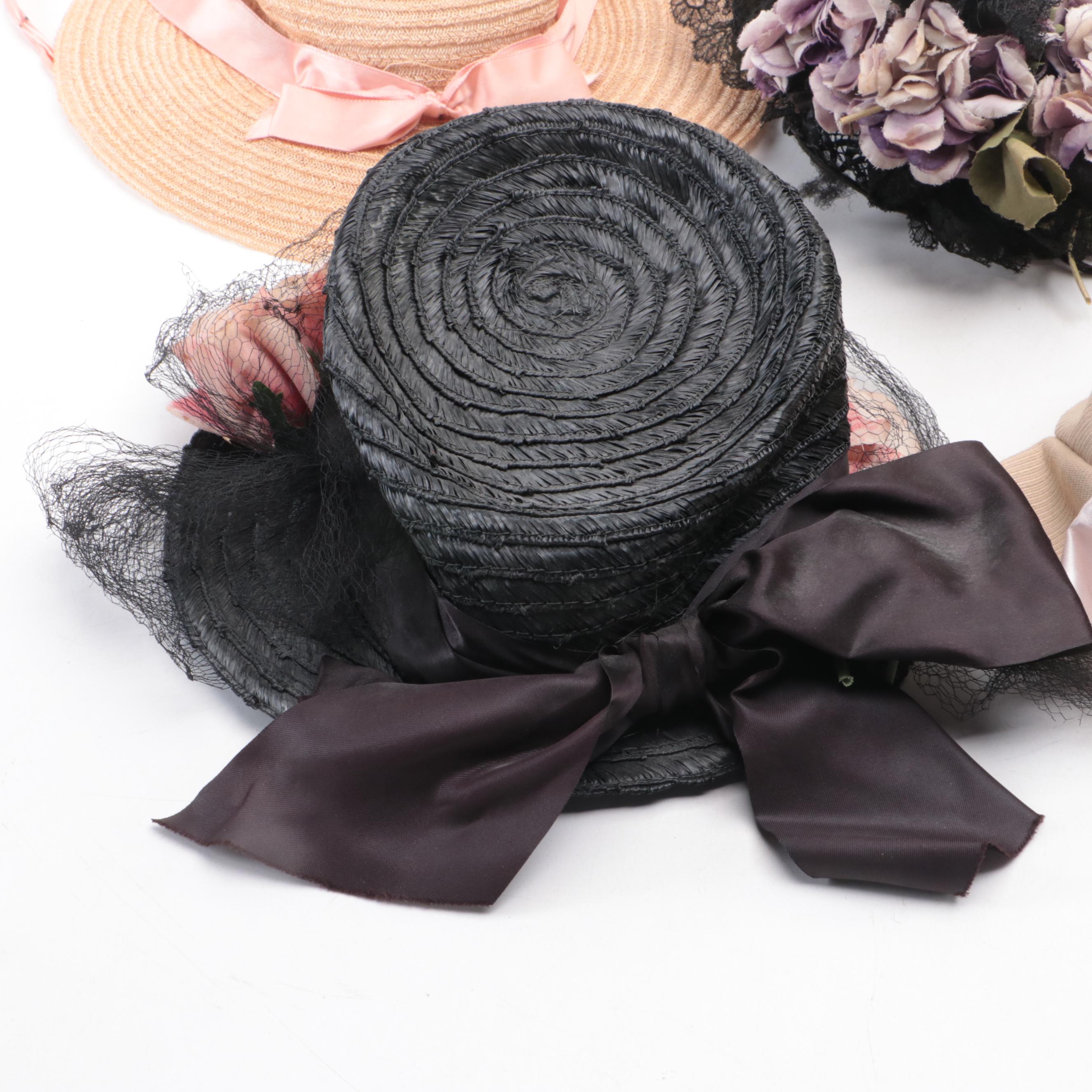 Victorian Style Straw Hats and Bonnets, 20th Century | Everything But ...