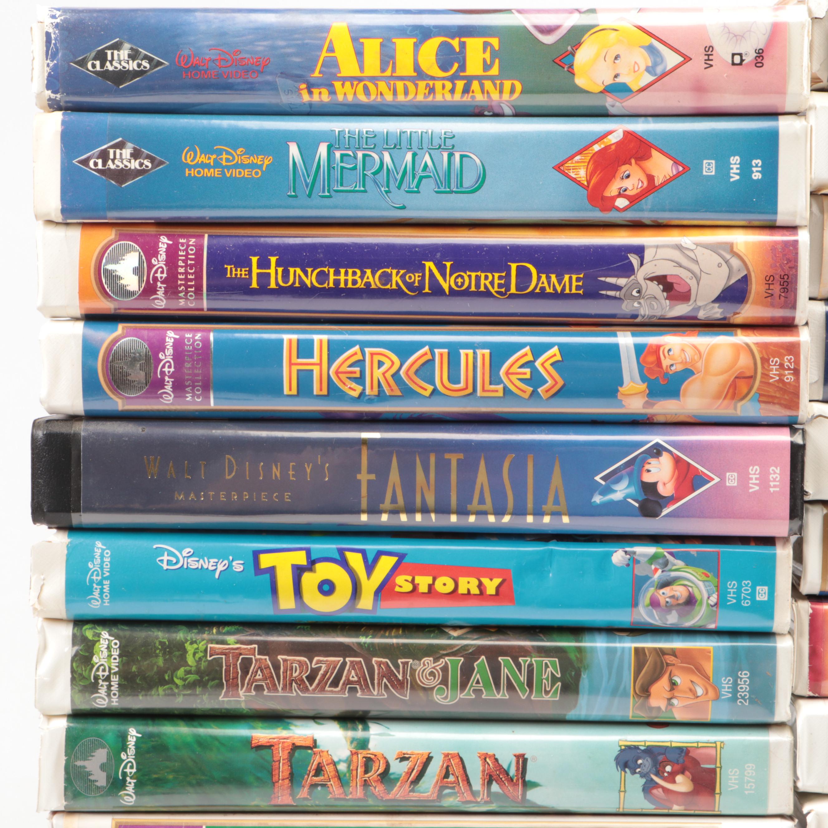Disney Classics VHS Tapes, Disney Pins, and "Pooh Pals'' Mini Ornaments ...