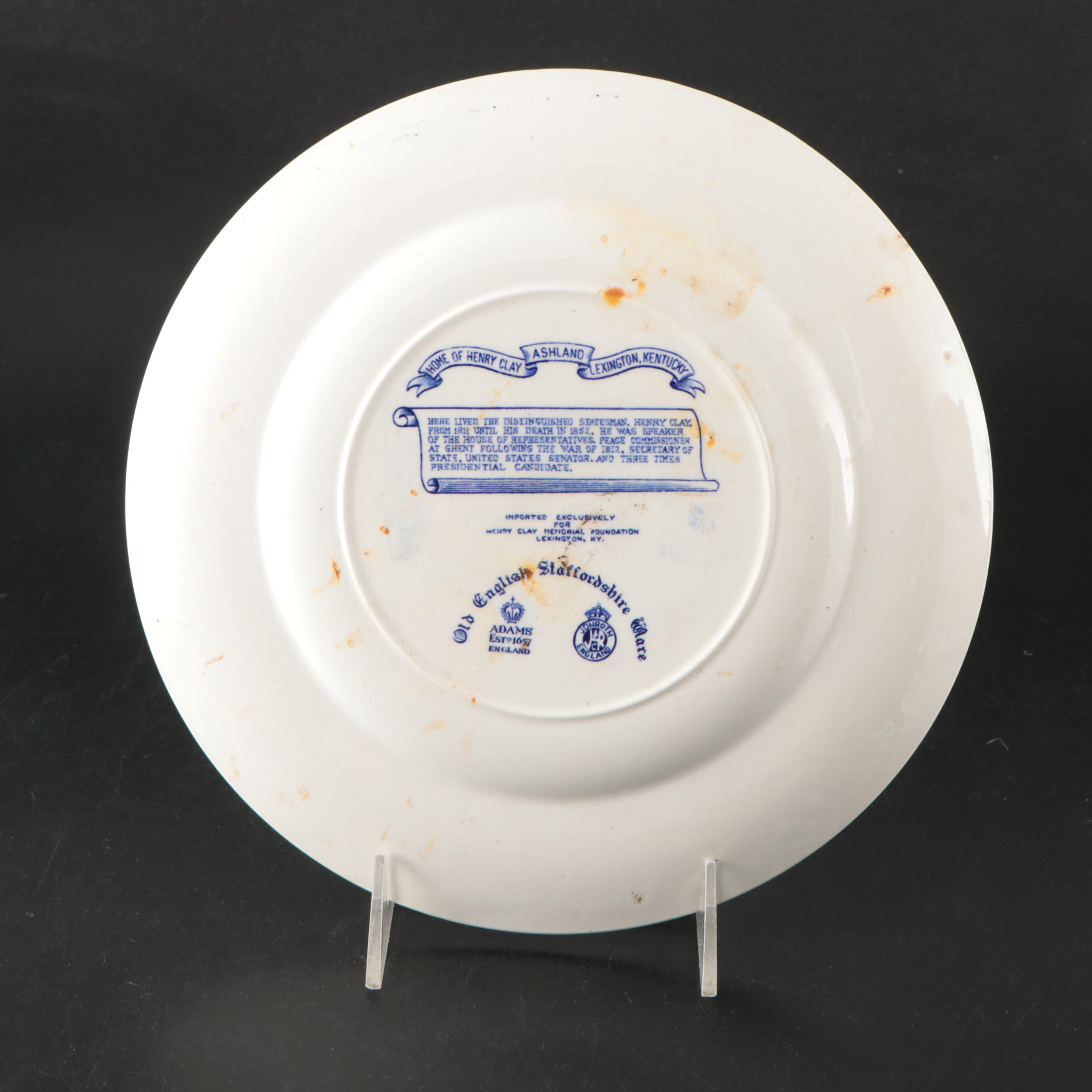 Clementson Brothers Ironstone Pitcher with Other Blue and White Plates ...