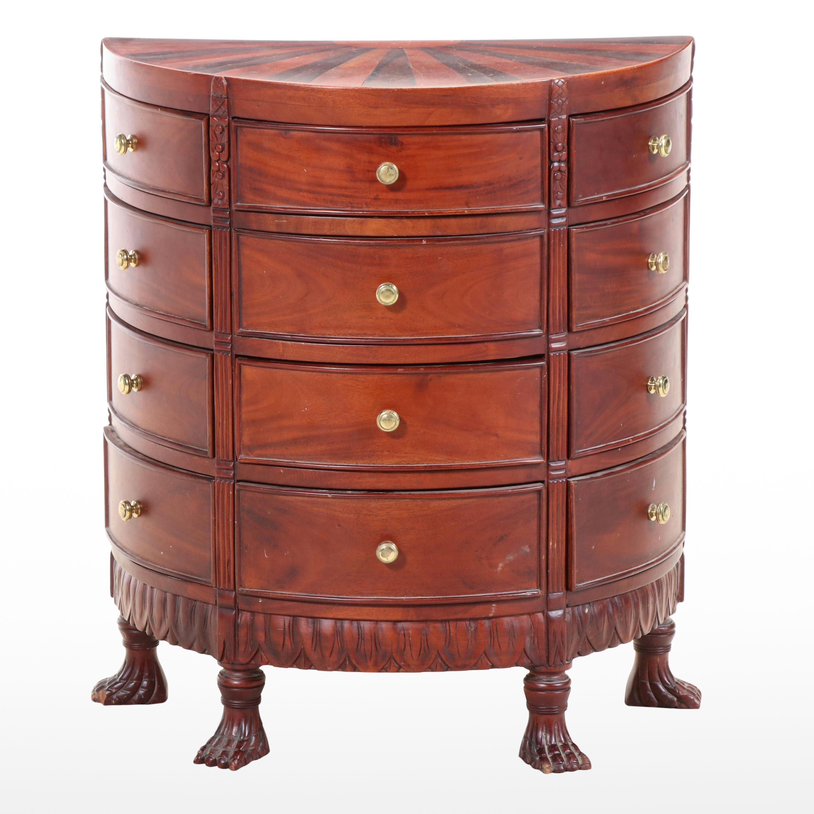Directoire Style Mahogany Demilune Chest with Inlaid Top, 20th Century ...