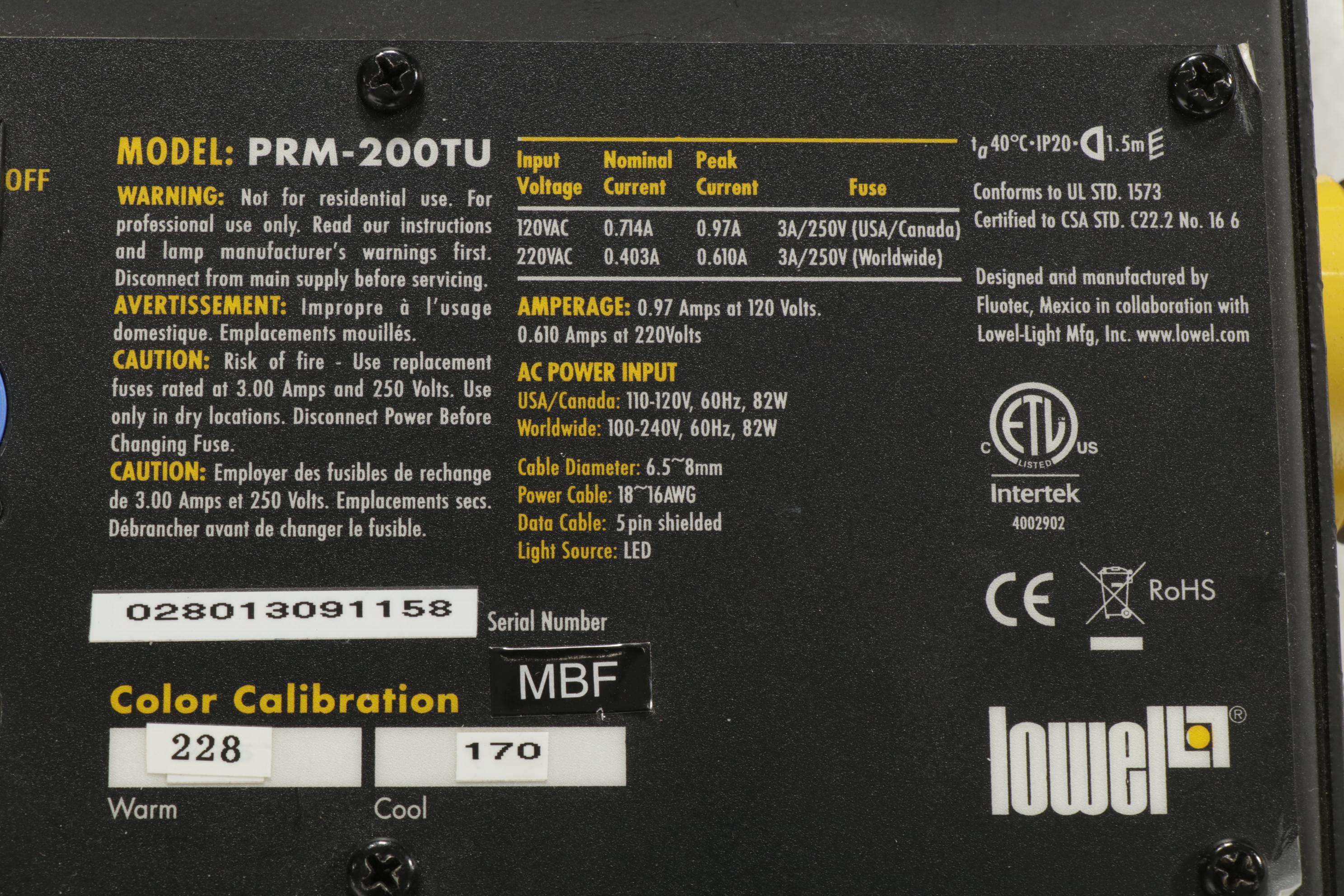 Lowel Prime LED 200 Tungsten Light | Everything But The House