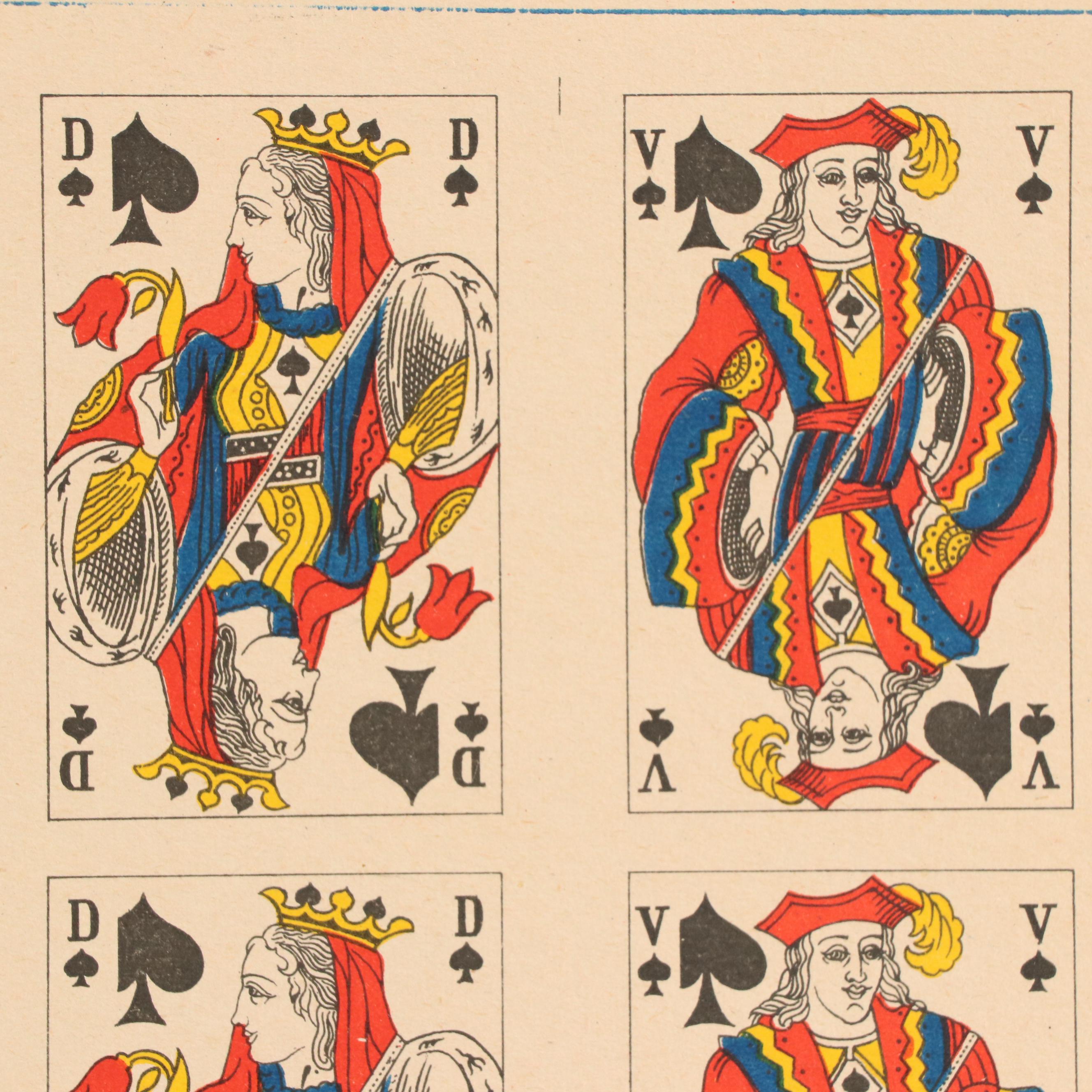 Uncut Sheet of French Suited Late Paris Pattern After LeClair Playing ...