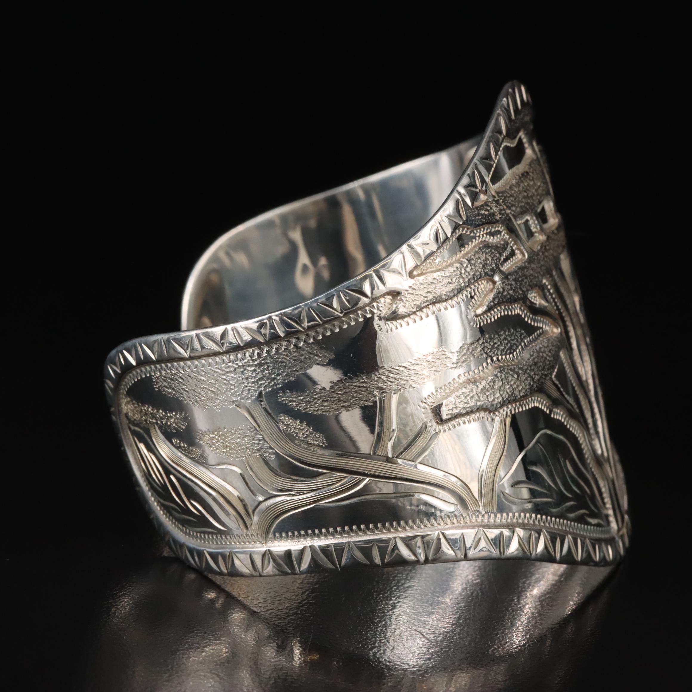 Sterling African Motif Tree Cuff | Everything But The House