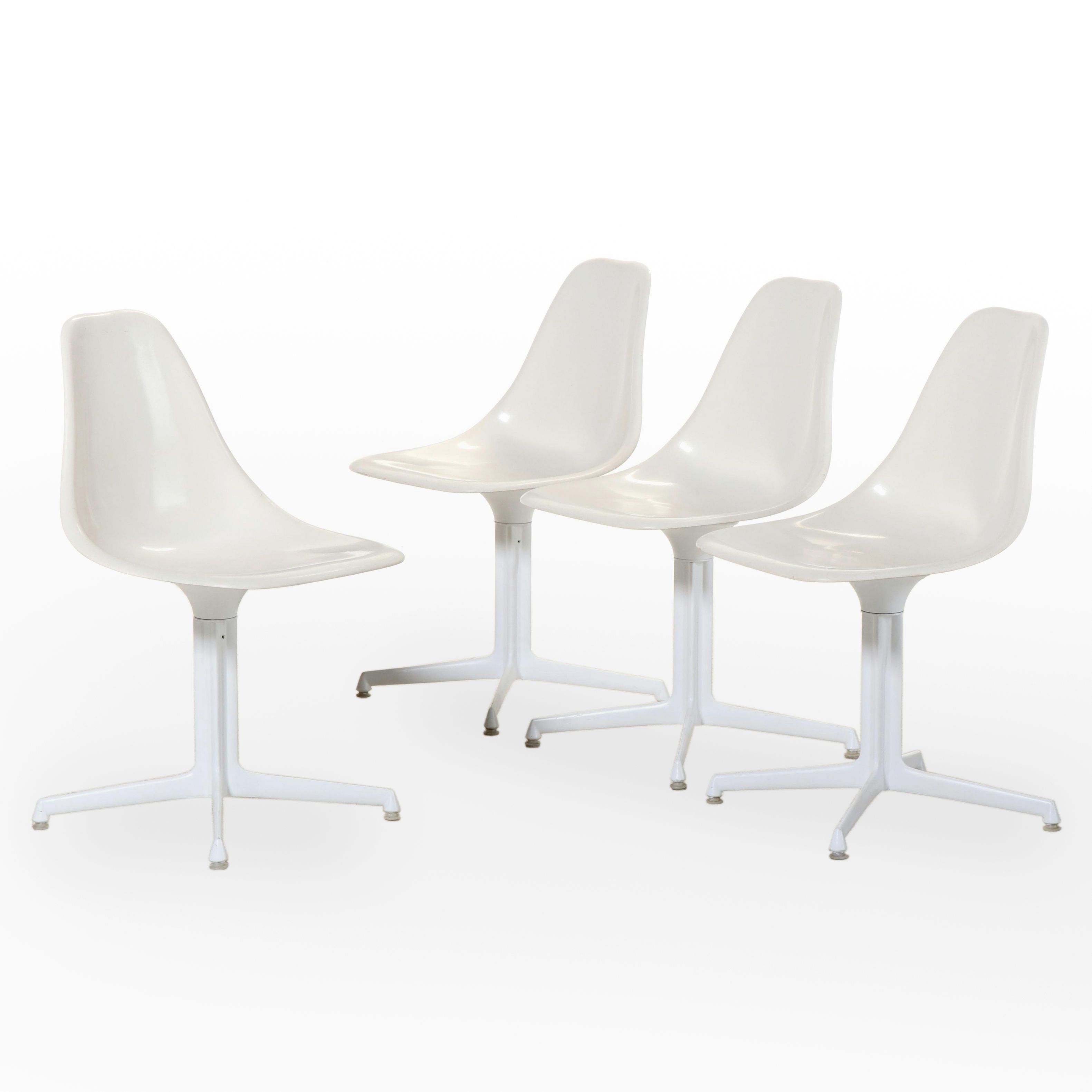 Four Burke Inc. Mid Century Modern Molded Fiberglass and Aluminum Shell ...