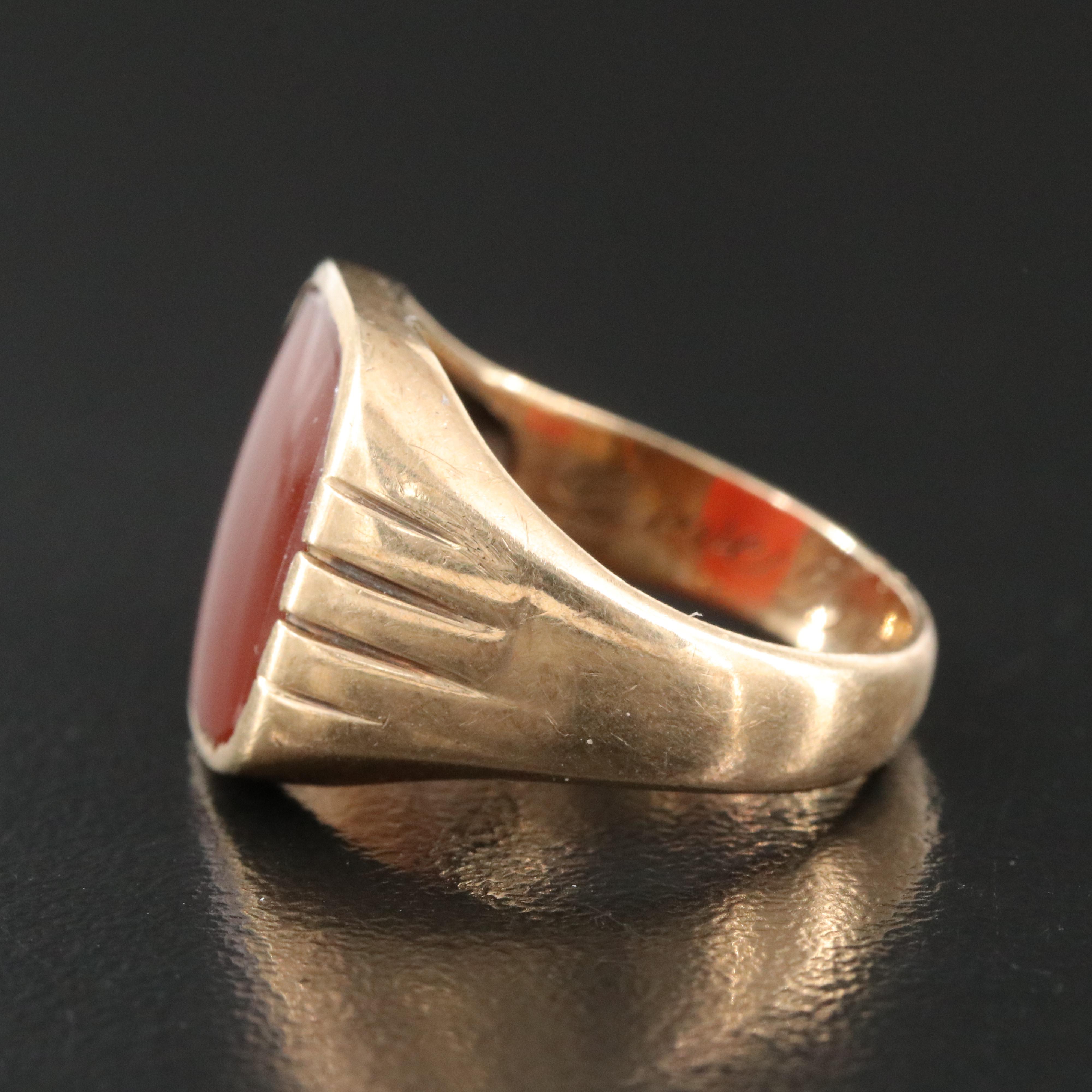 Vintage 10K Sard Signet Ring | EBTH