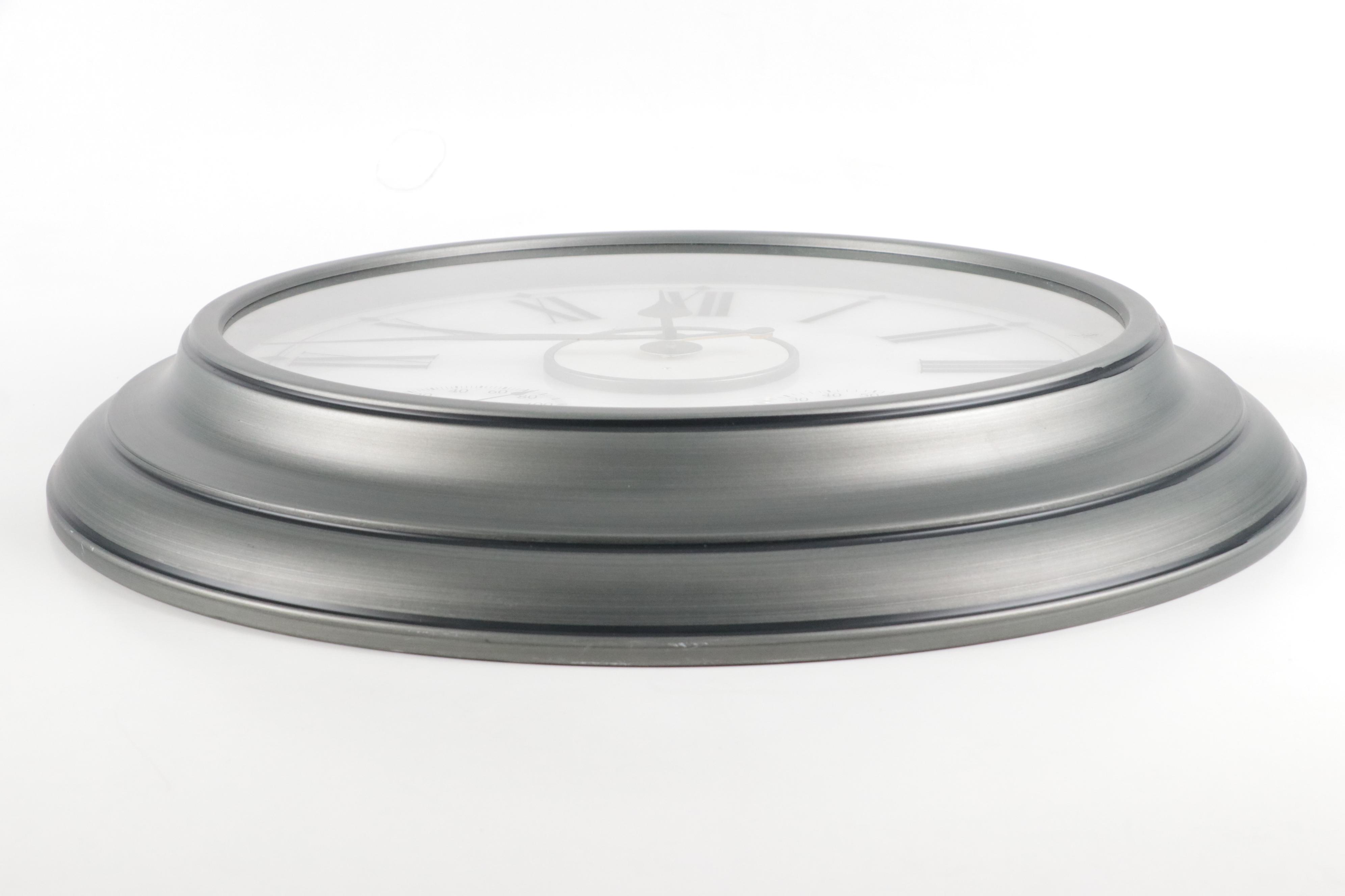 Frontgate Illuminated Outdoor Wall Clock with Thermostat and Humidity ...