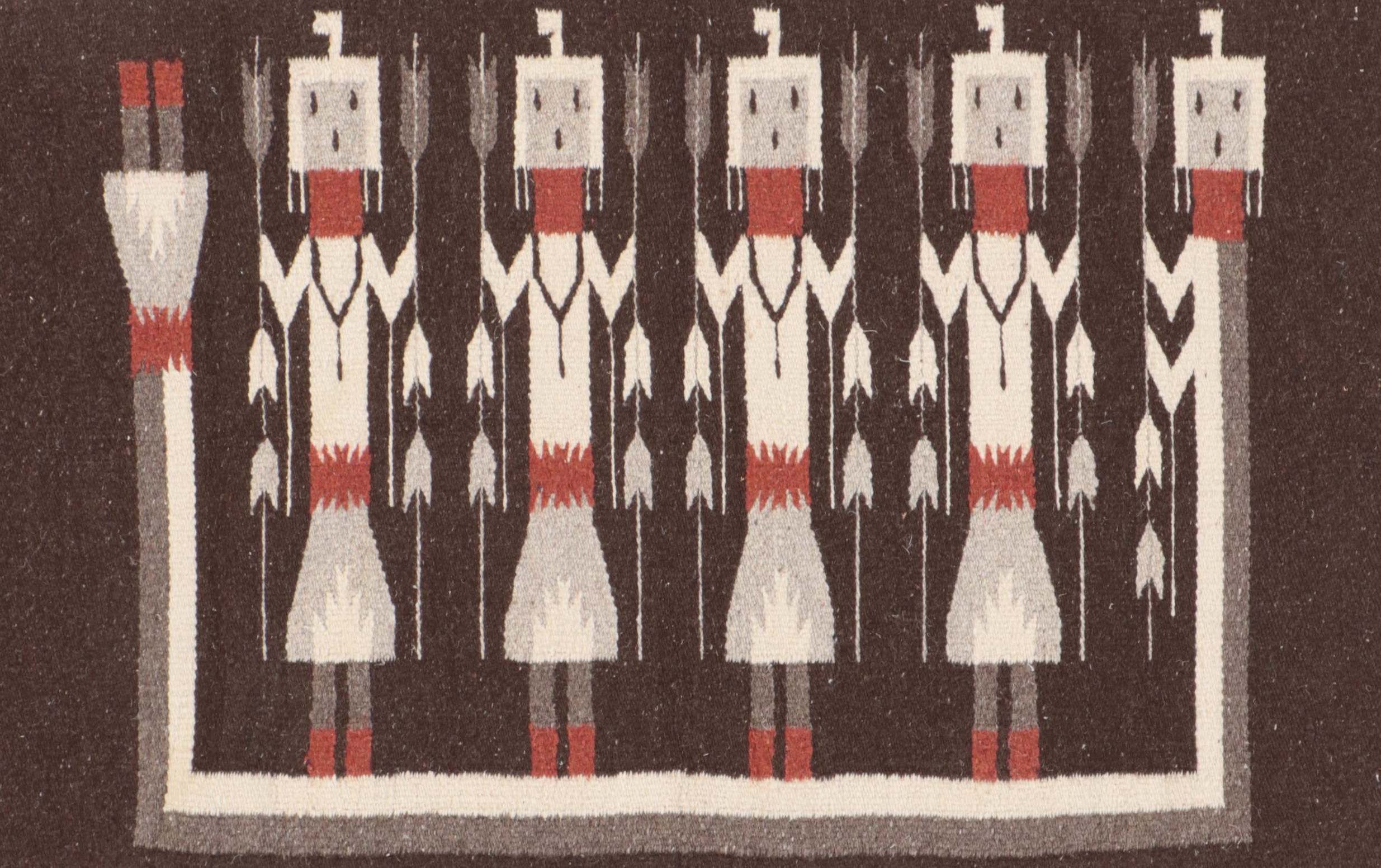 2'6 x 5'2 Handwoven Navajo Yeibichai Accent Rug | EBTH