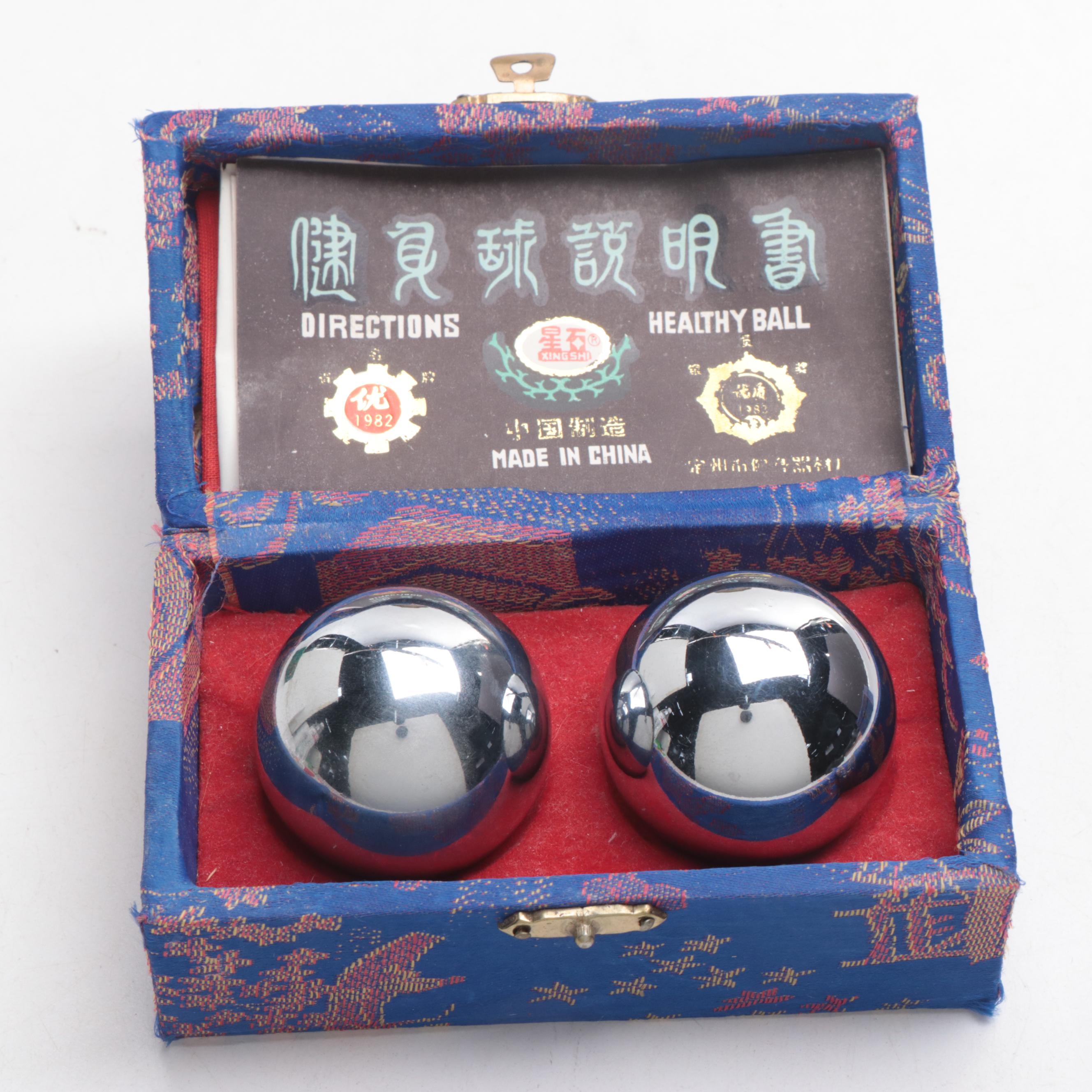 Chinese Chirping Crickets, Painted Tray & Bao Ding Steel Balls with ...