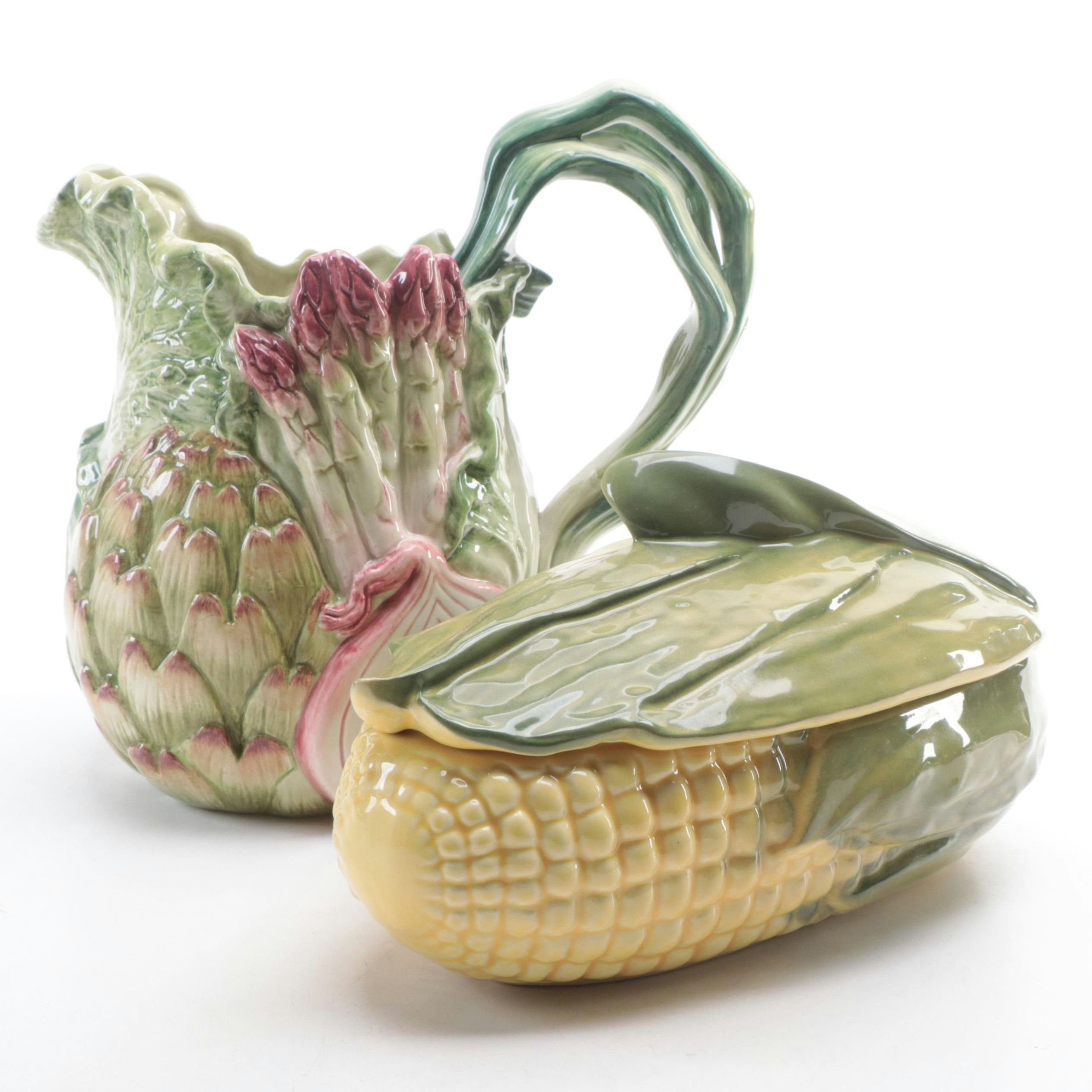 Shawnee Corn King Butter Dish with Fitz and Floyd "French Market ...