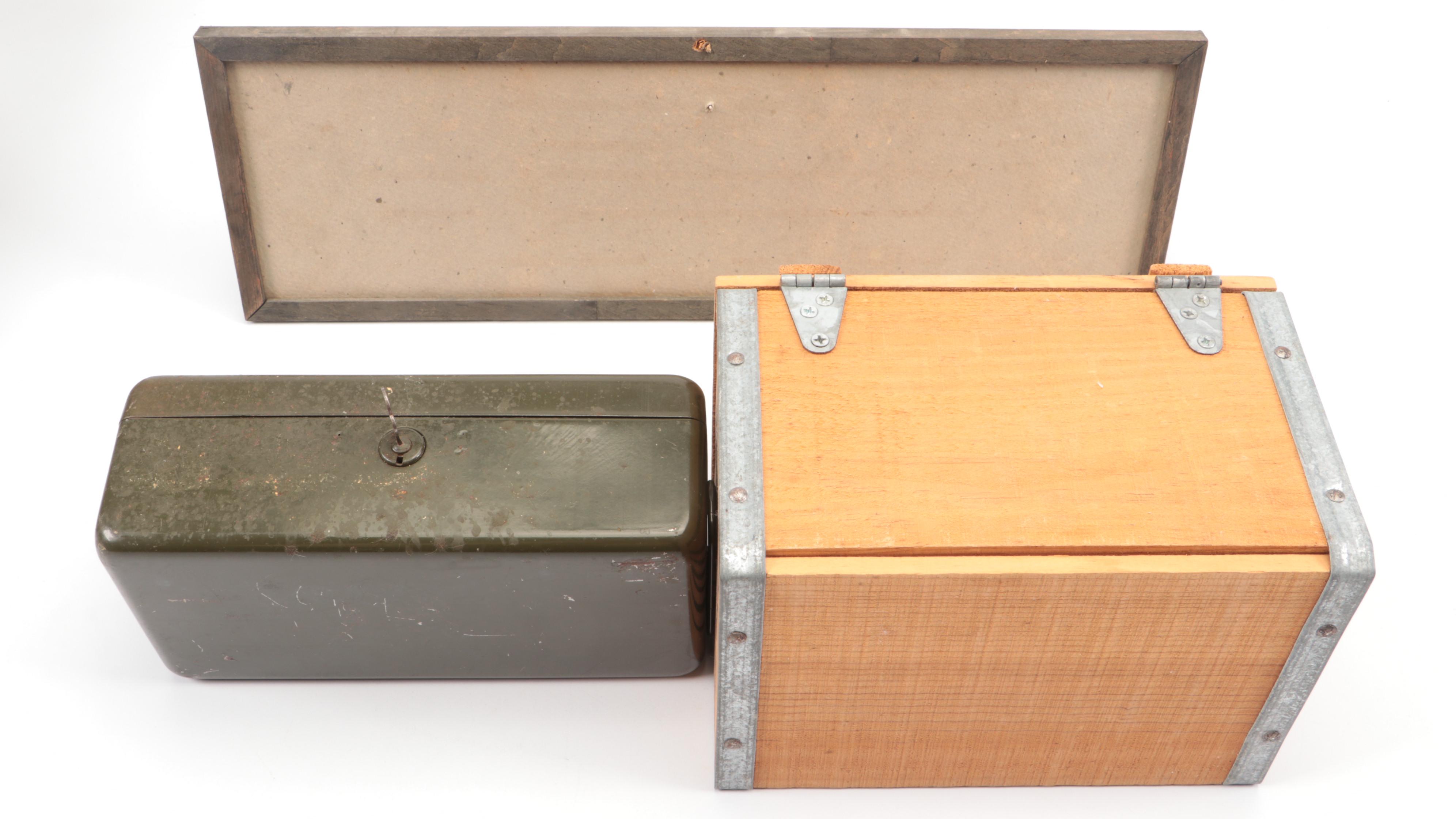 Ivory Soap Wooden Crate with Enameled Metal Box, Briar Pipe, and More ...