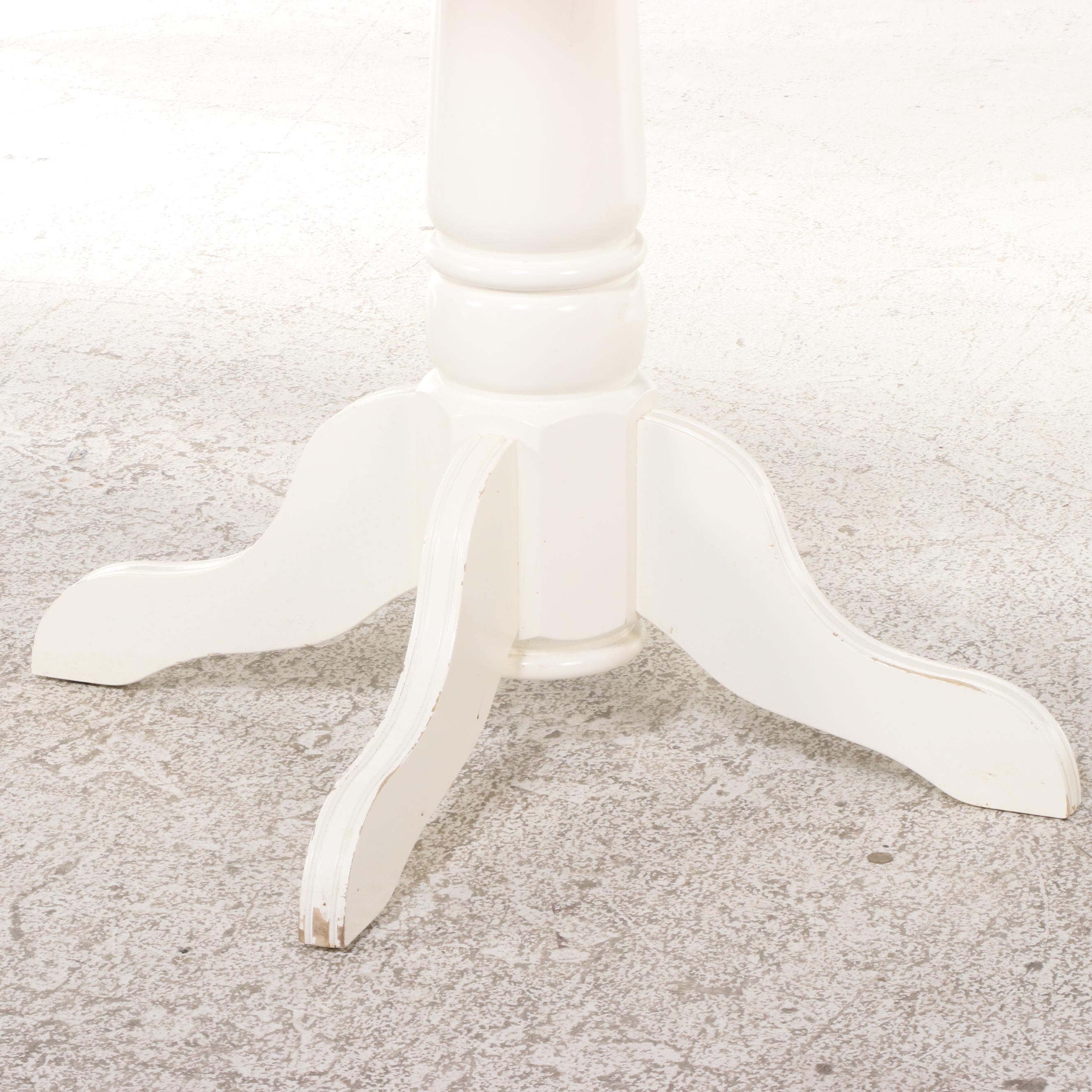 LIGO White-Painted and Rubberwood Small Dining Table | Everything But ...