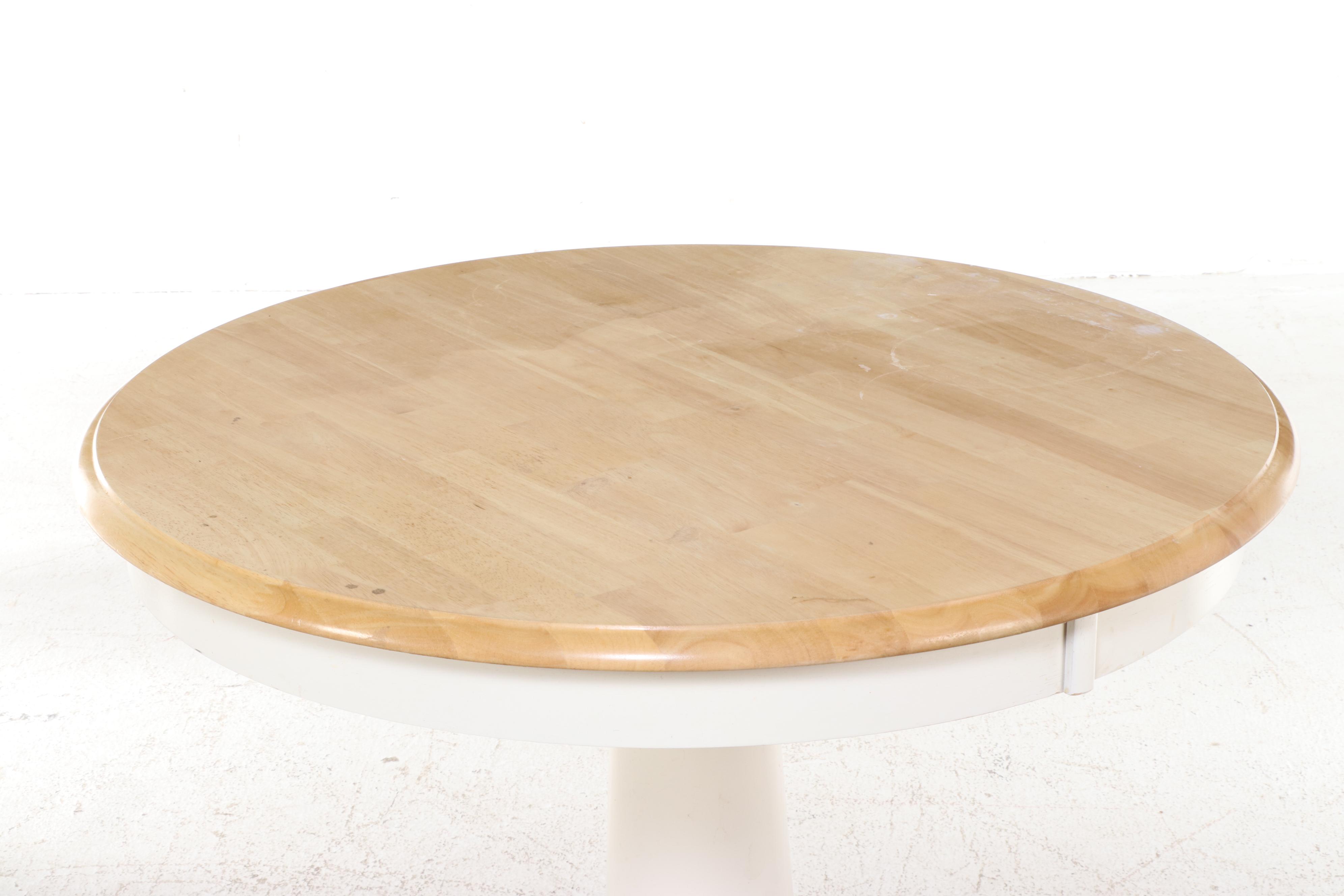 LIGO White-Painted and Rubberwood Small Dining Table | Everything But ...