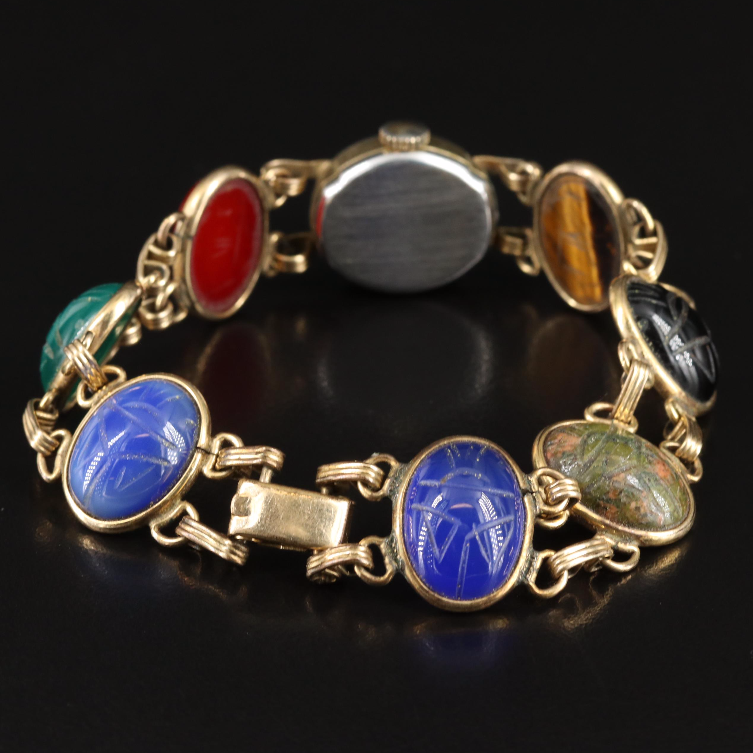 Pedre Carved Color Scarabs Stem Wind Wristwatch | Everything But The House