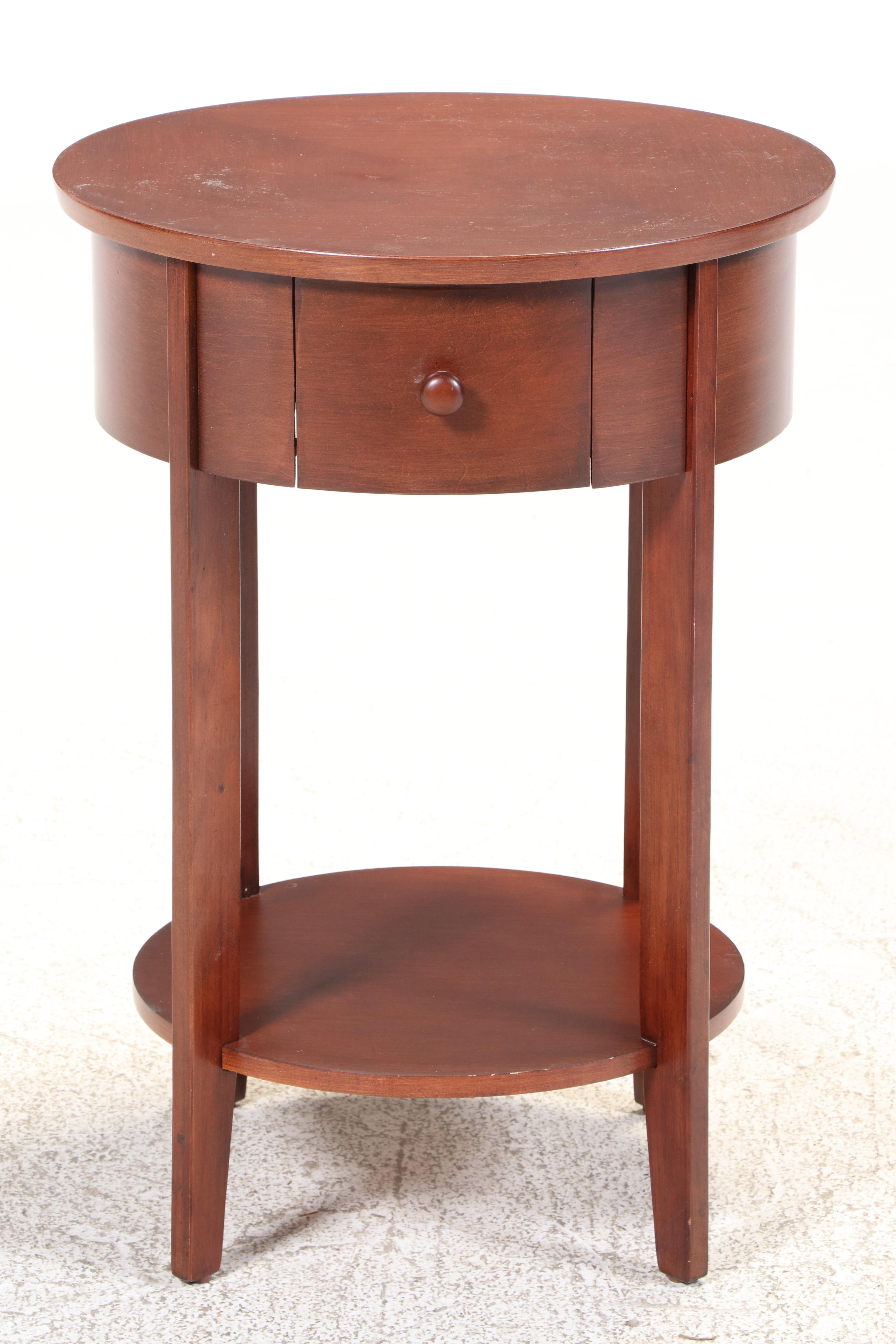 Shaker Style Cherrywood-Stained Two-Tier Side Table | EBTH