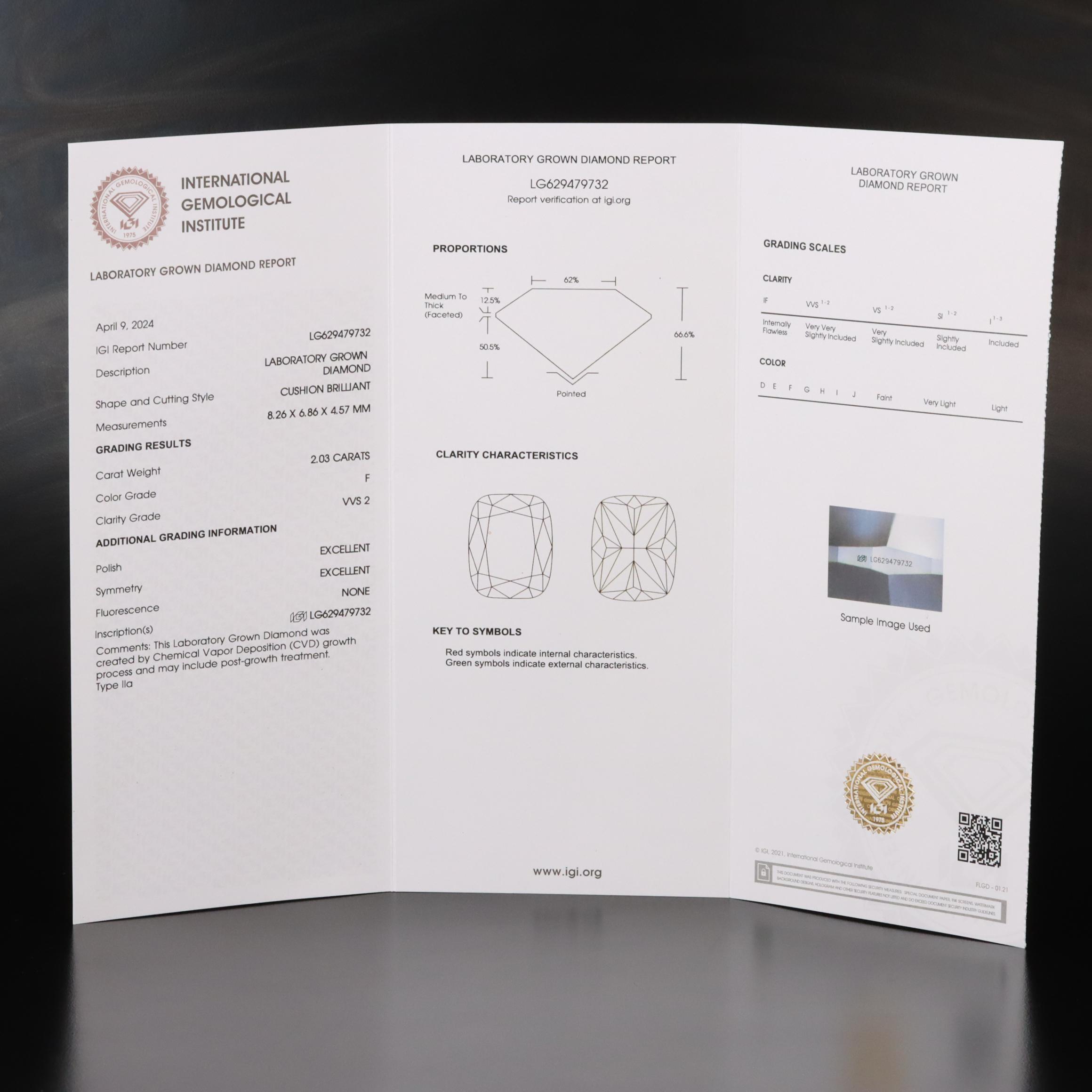 Loose 2.03 CT Lab Grown Diamond with IGI Report | Everything But The House