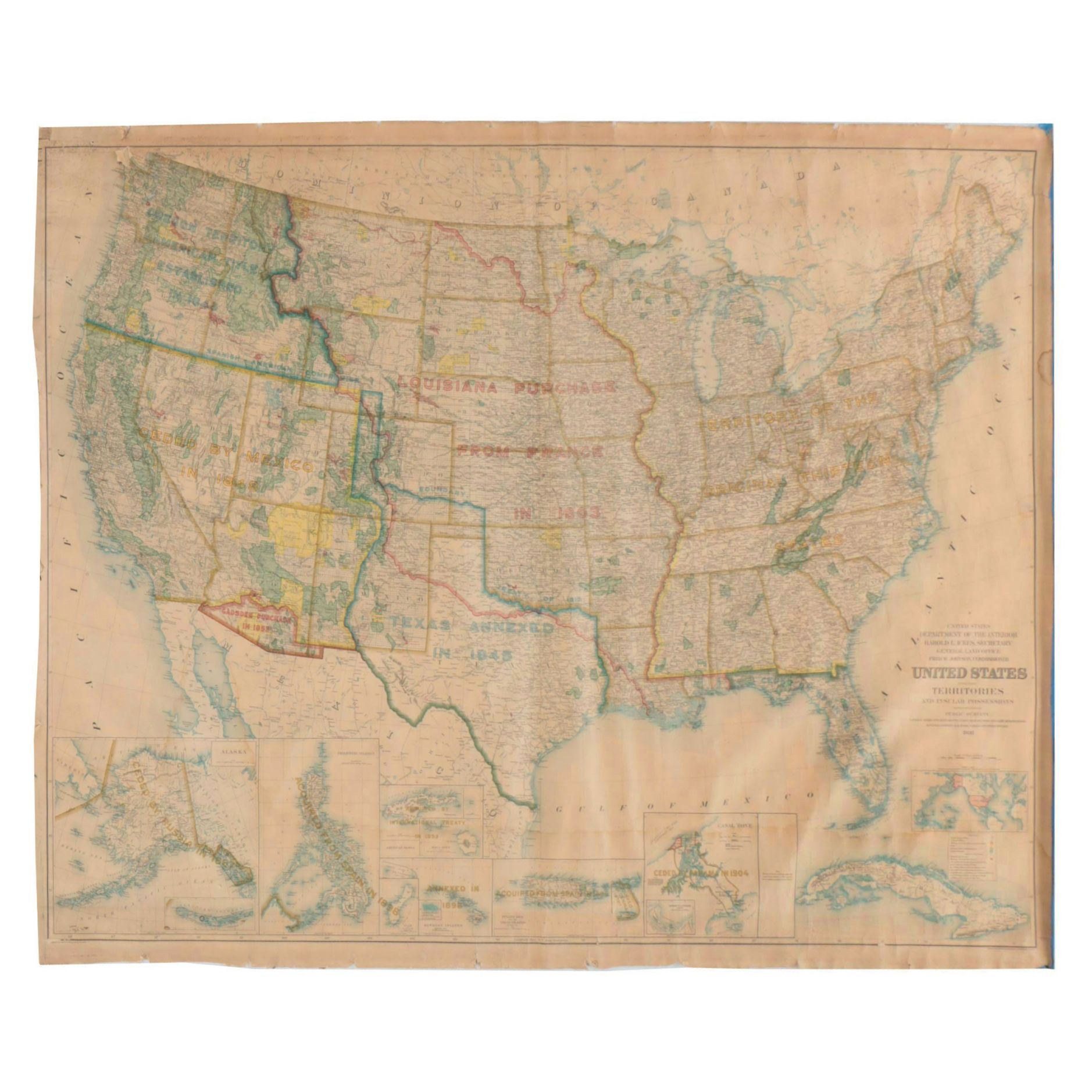 Large-Scale Department of the Interior Map of the United States, 1938 ...
