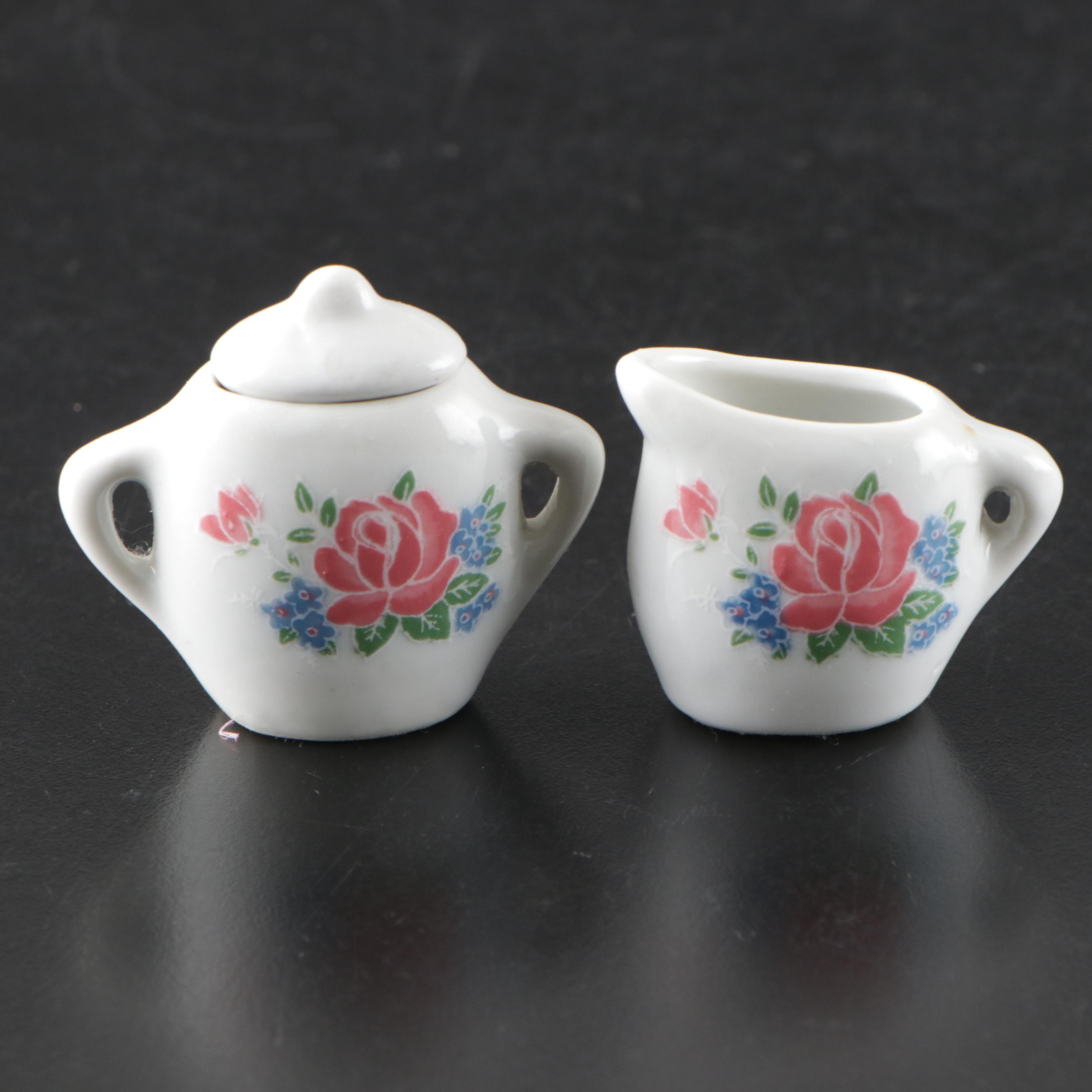 Baum Bros. "Formalities" and Other Floral Motif Miniature Tea Sets ...