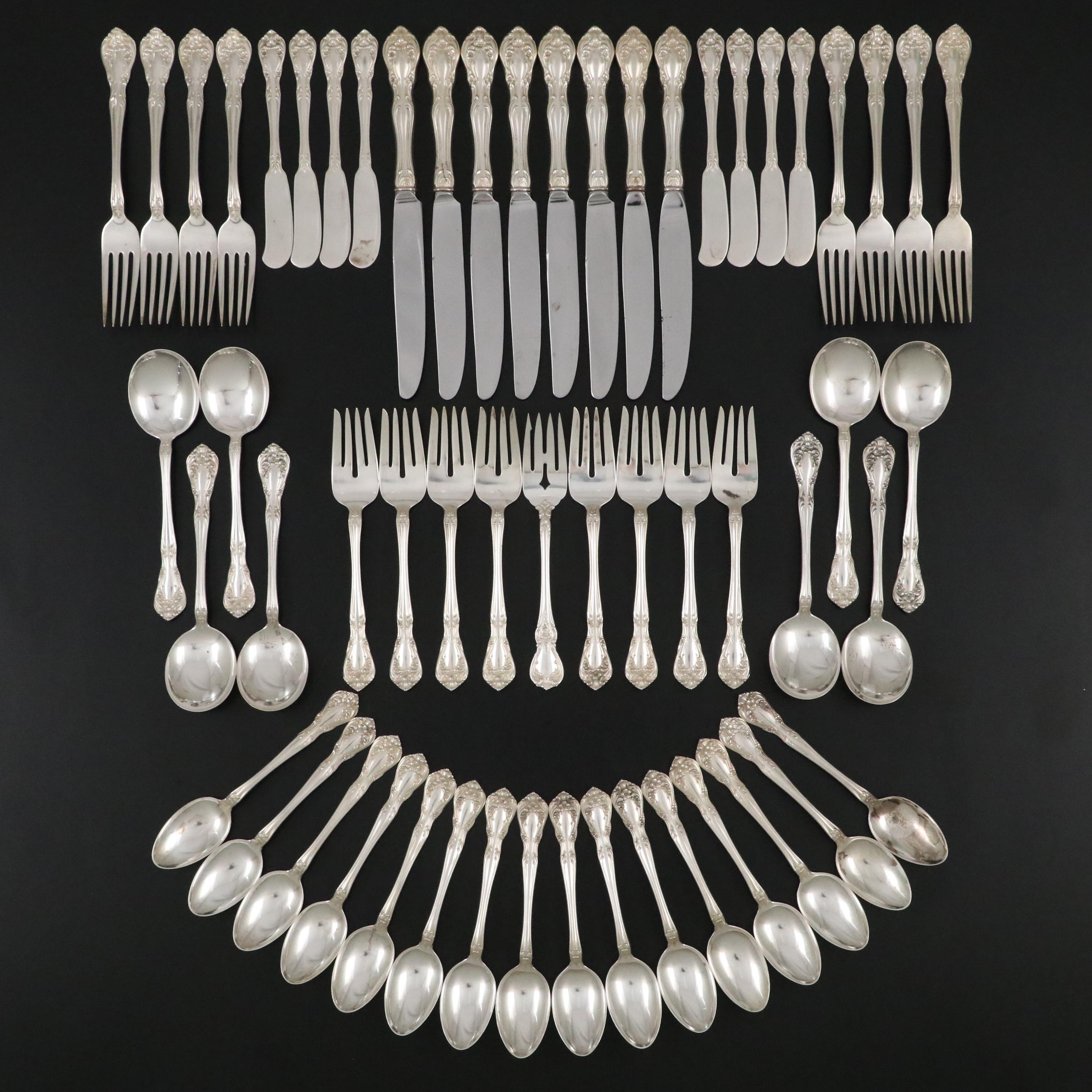 Alvin "Chateau Rose" Sterling Silver Flatware Set For Eight ...