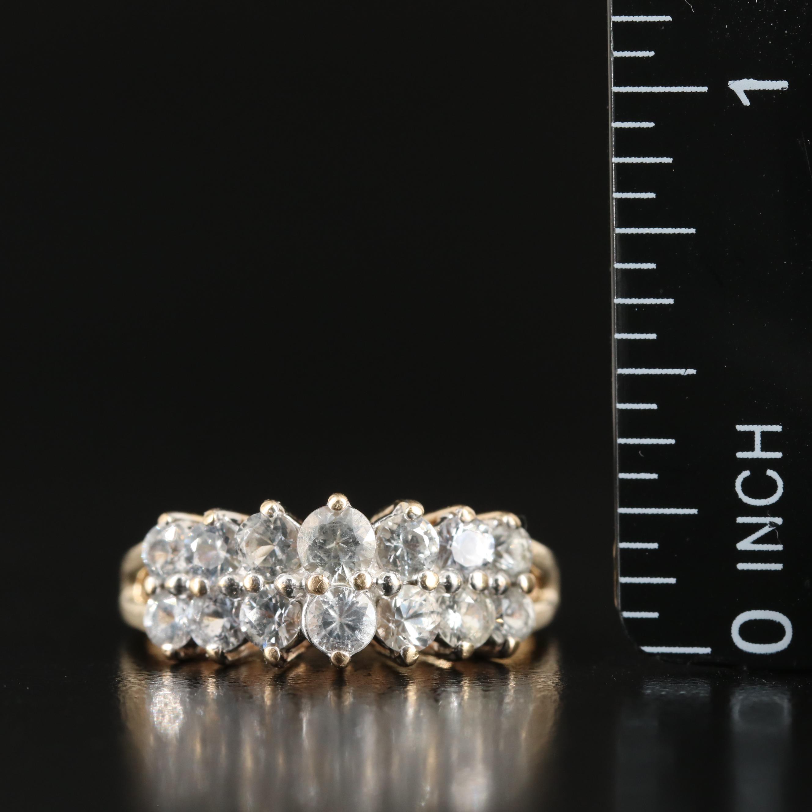 14K White Sapphire Stepped Ring | Everything But The House