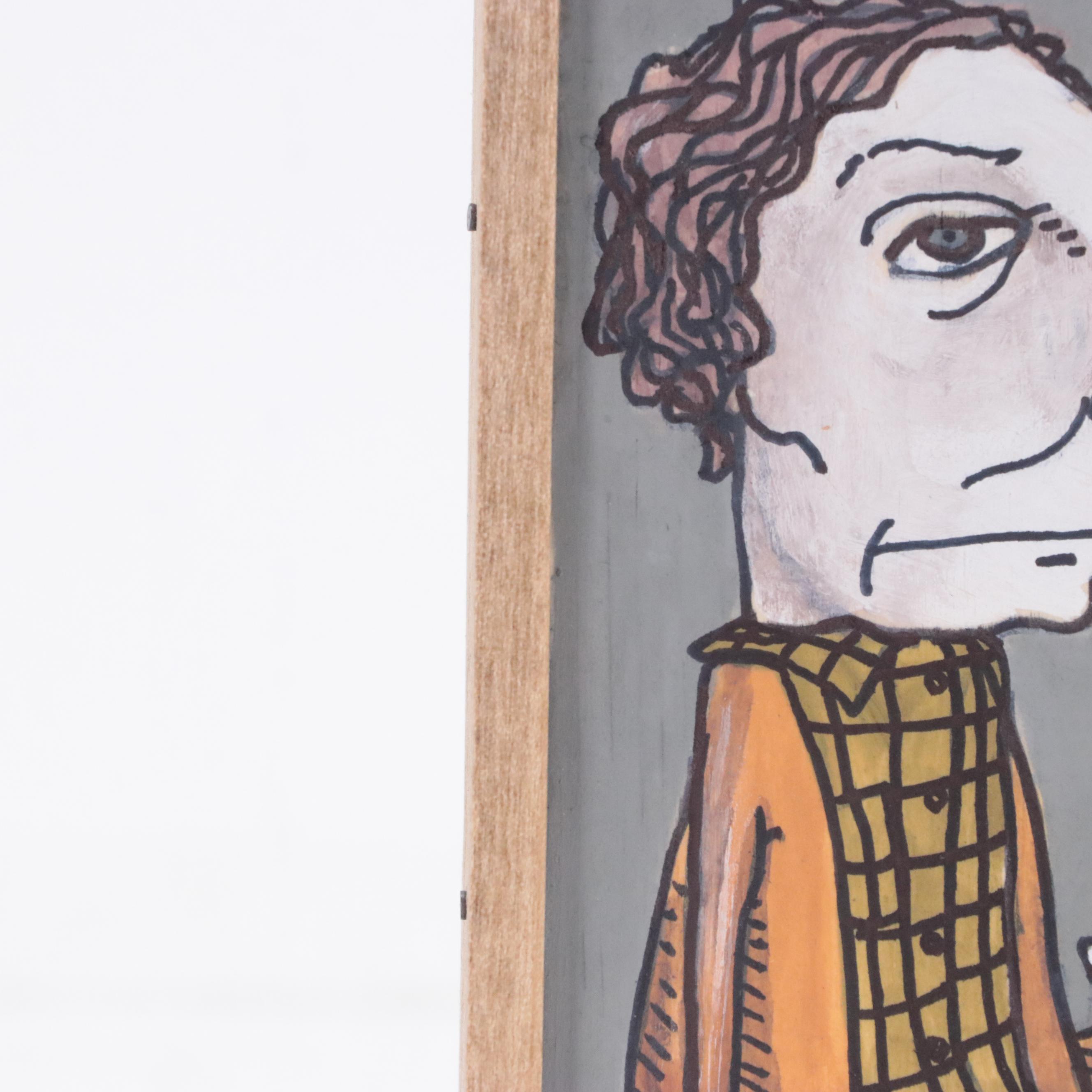 Aaron Wooten Stylized Acrylic Portrait "The Neighbor," 2024 ...