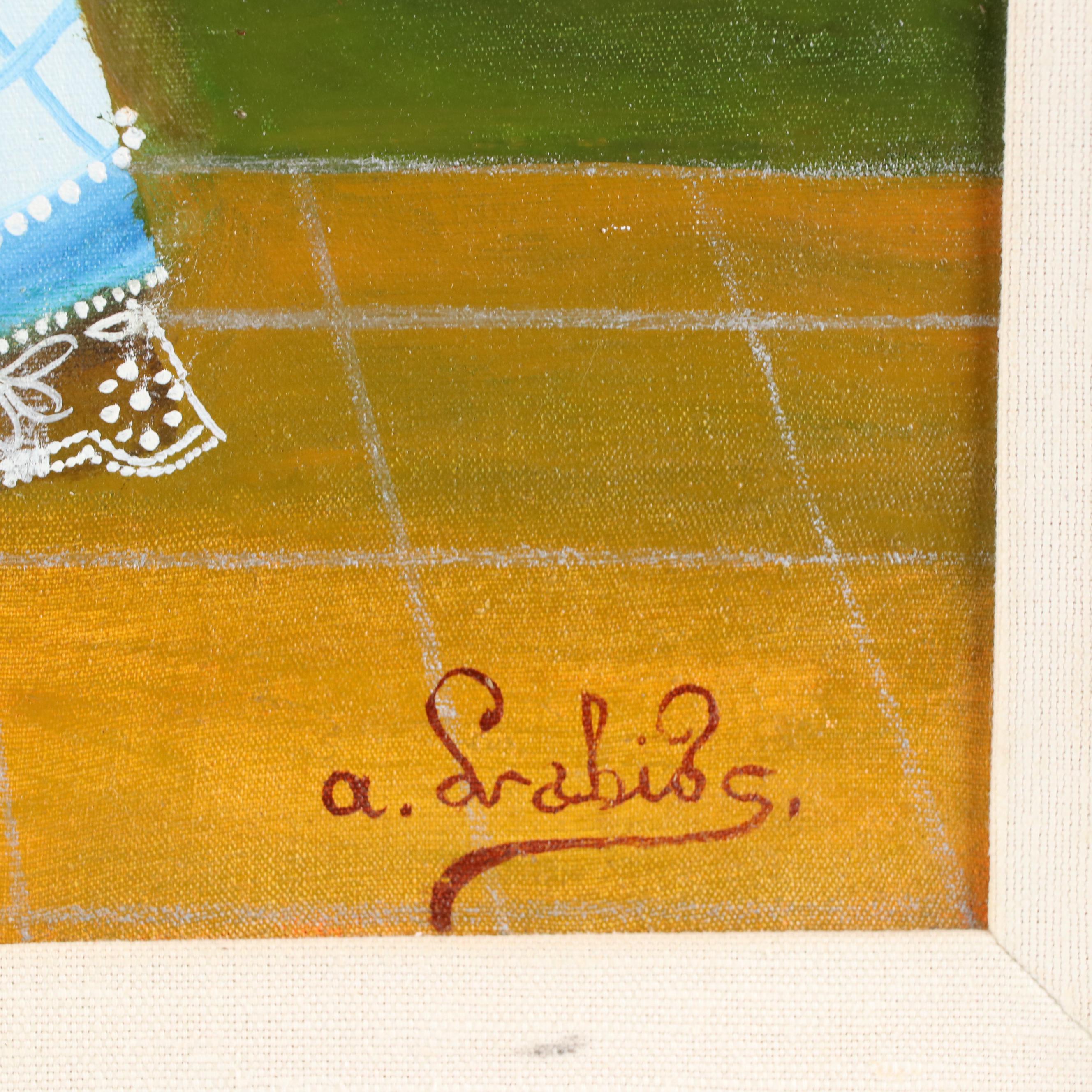 Agapito Labios Folk Art Oil Painting of Young Girl | Everything But The ...