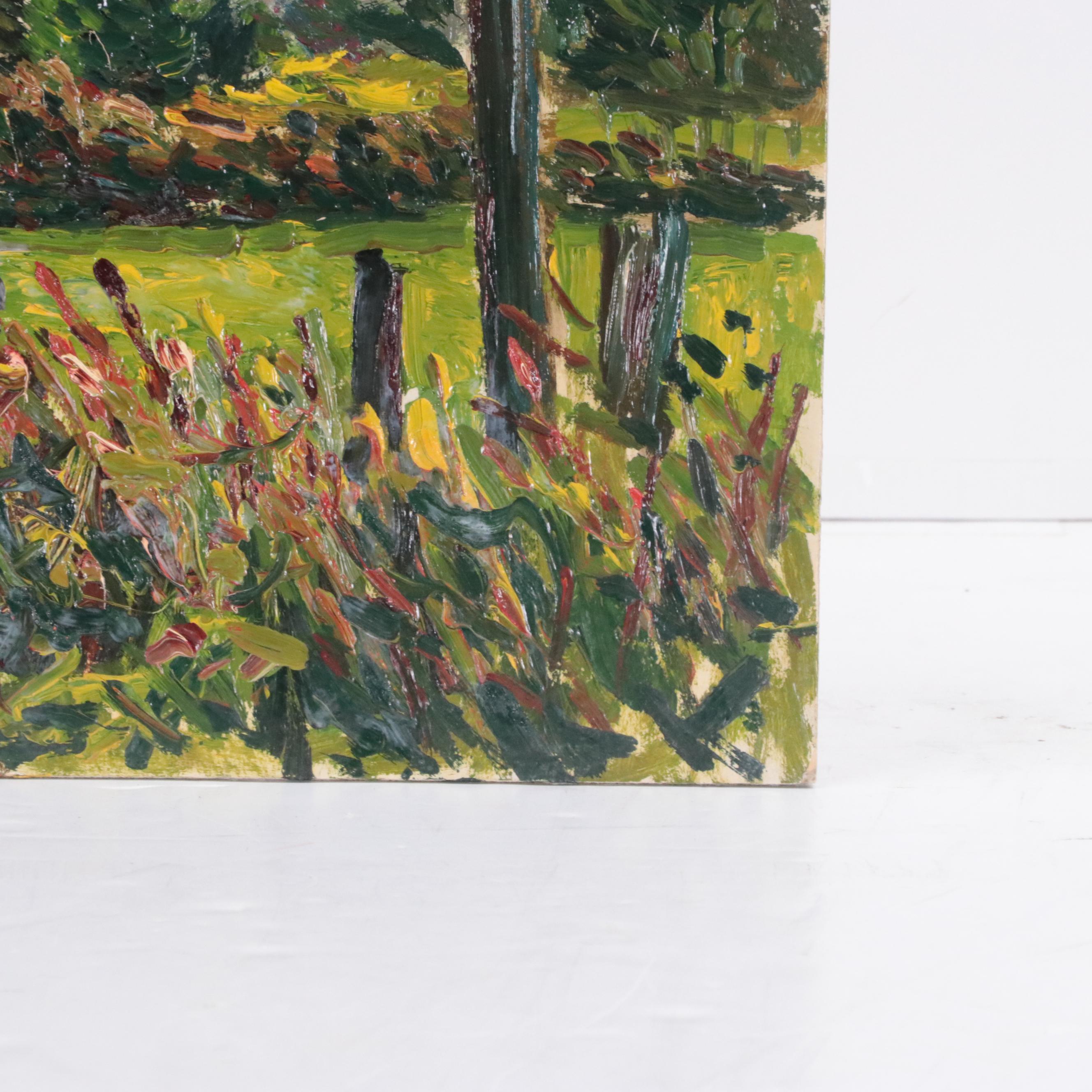 Attributed to Michael Salvatore Abbate Landscape Oil Painting, Late ...