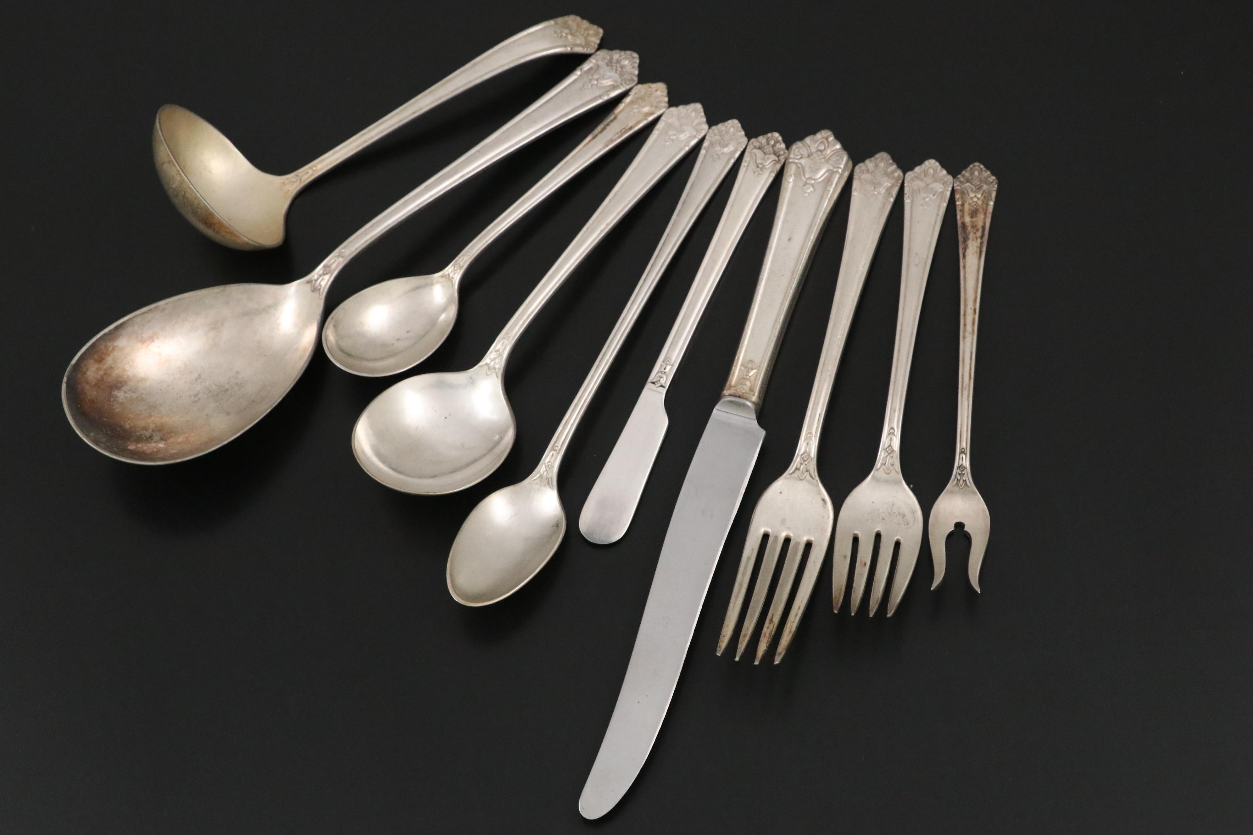 National Silver Co. "Narcissus" Silver Plate Flatware with More Silver ...