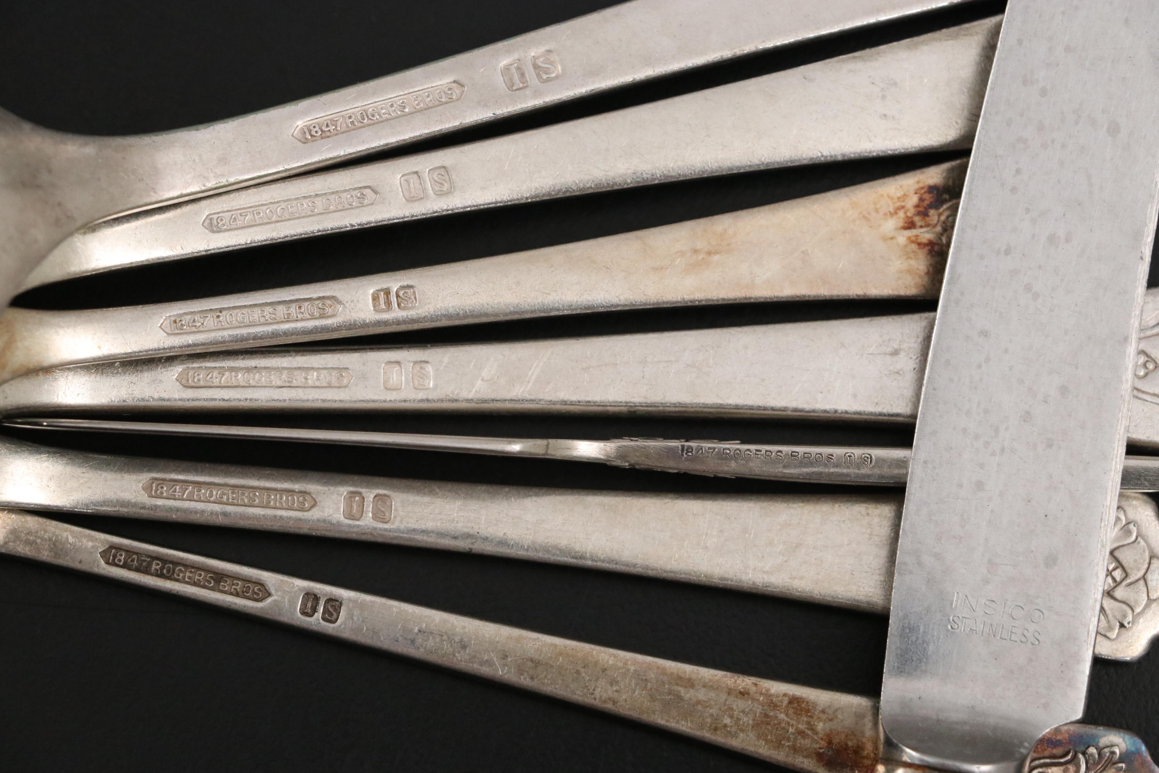 National Silver Co. "Narcissus" Silver Plate Flatware with More Silver ...