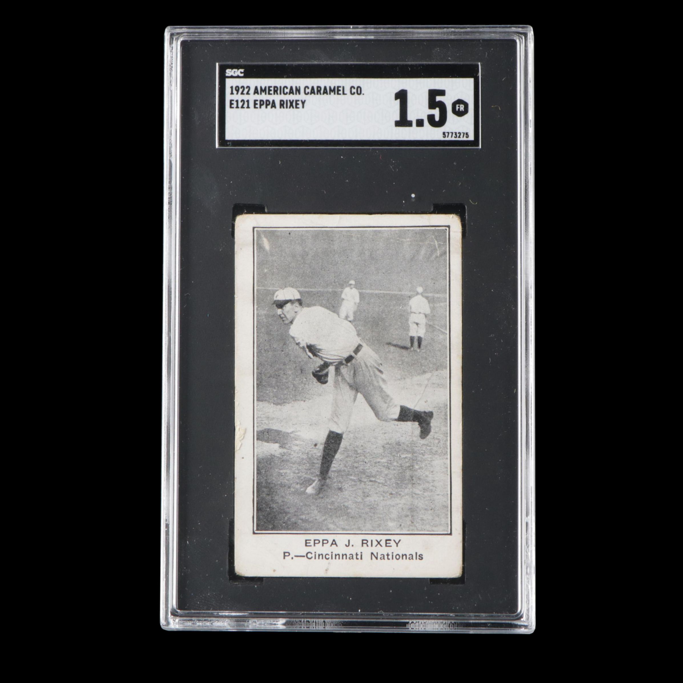 1922 American Caramel Company Eppa Rixey Baseball Card Graded SGC 1.5 ...