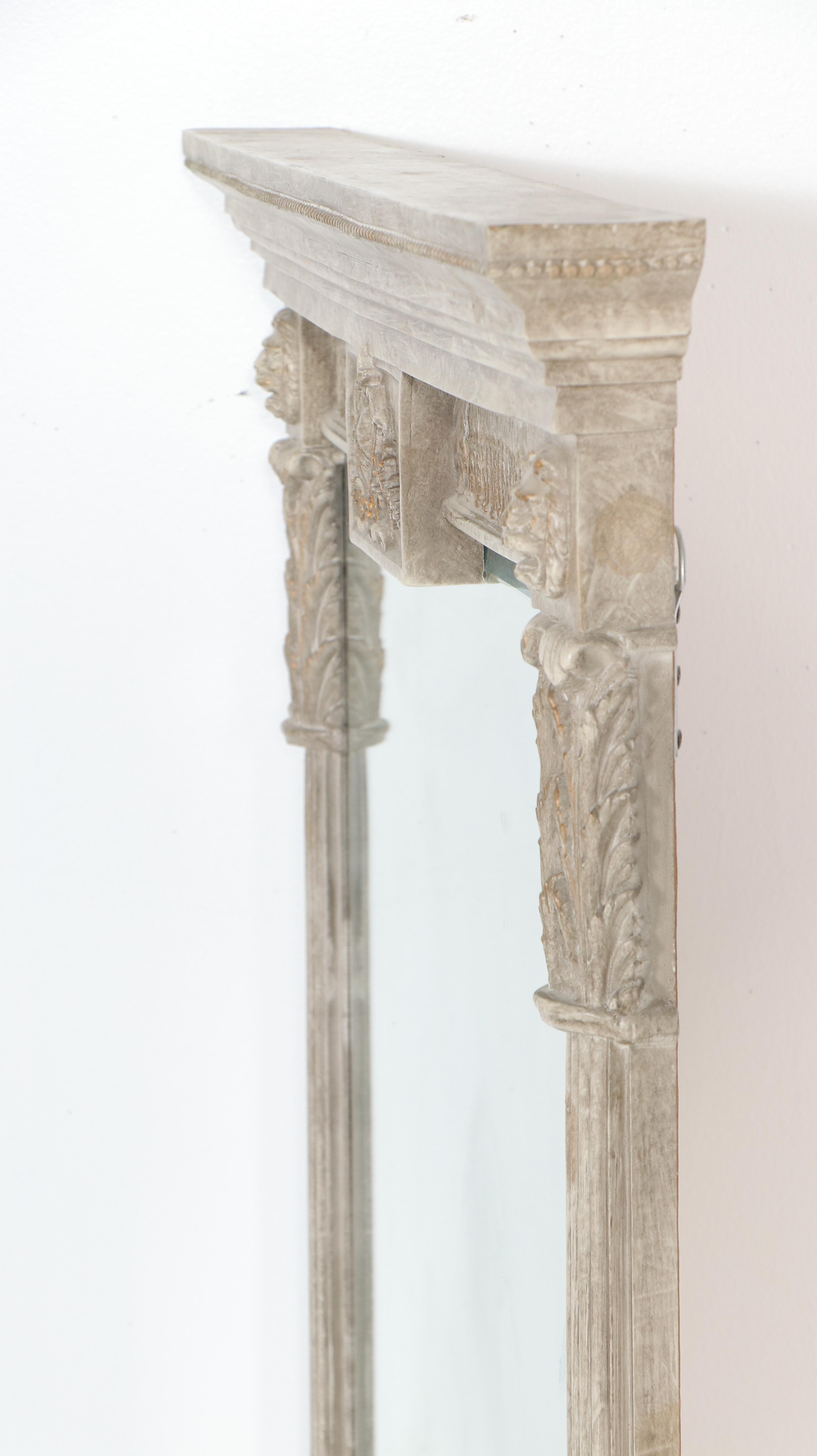 Neoclassical Style Faux-Stone Composite Mirror | Everything But The House