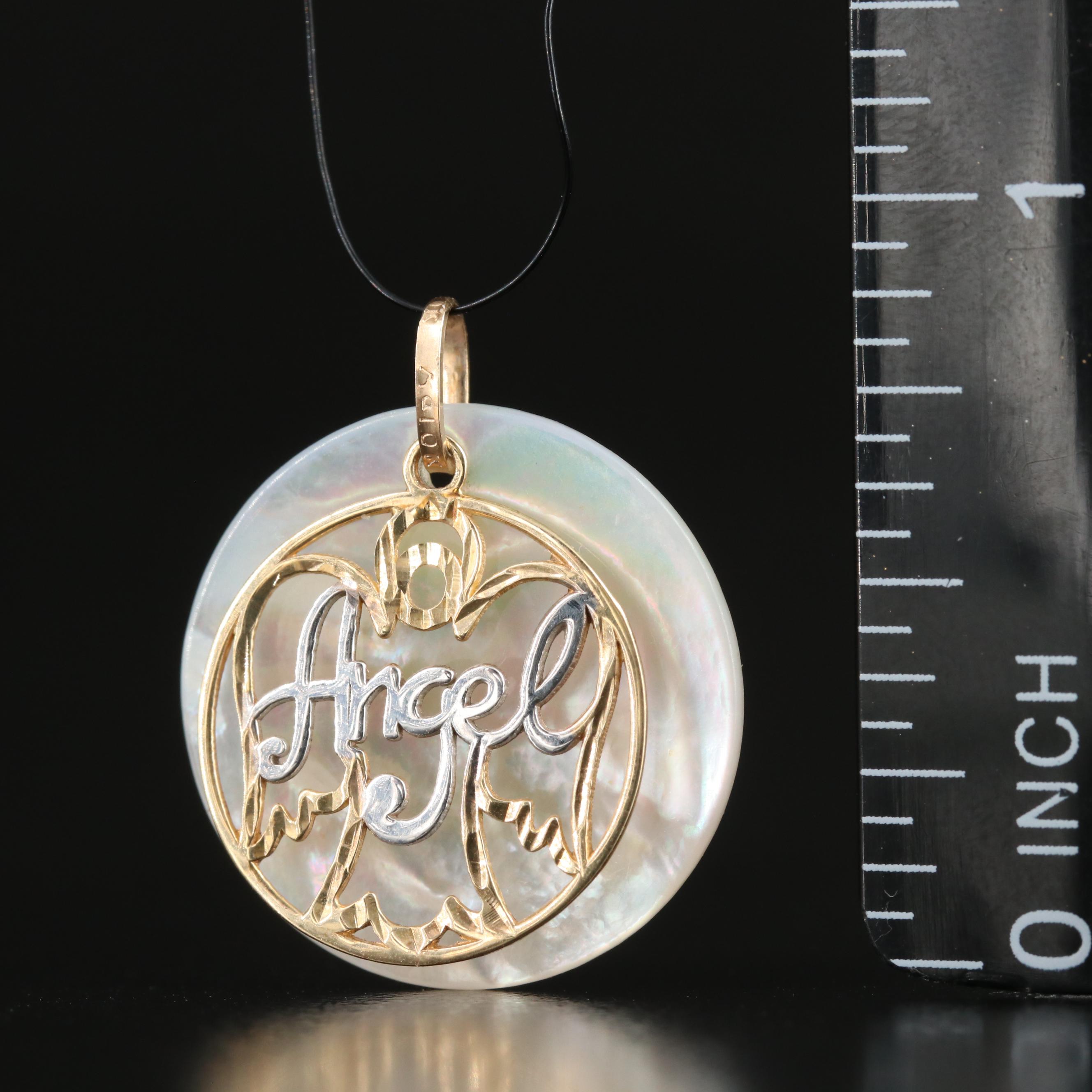 10K Mother of Pearl Angel Pendant | Everything But The House