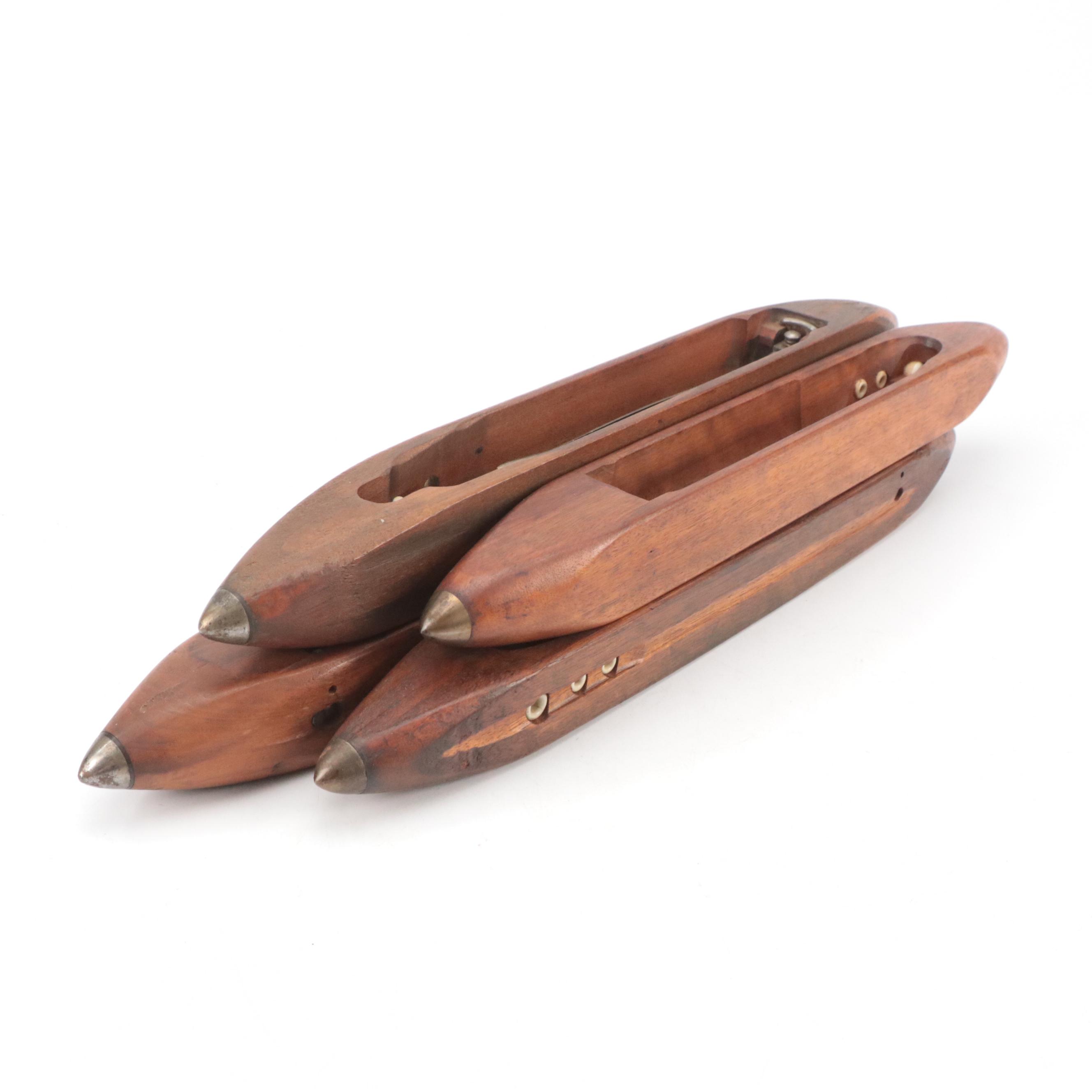 Weaving Loom Wood and Metal Boat Shuttles | Everything But The House