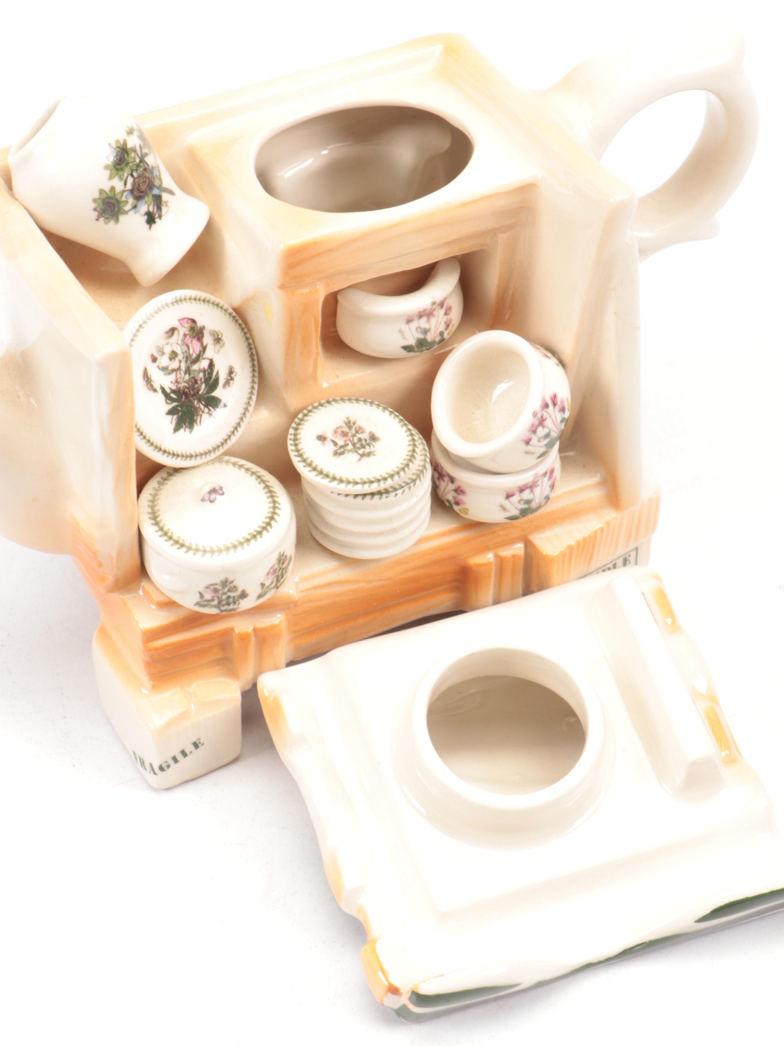 Portmeirion "Botanic Garden" Porcelain Miniature Figural Teapot with ...