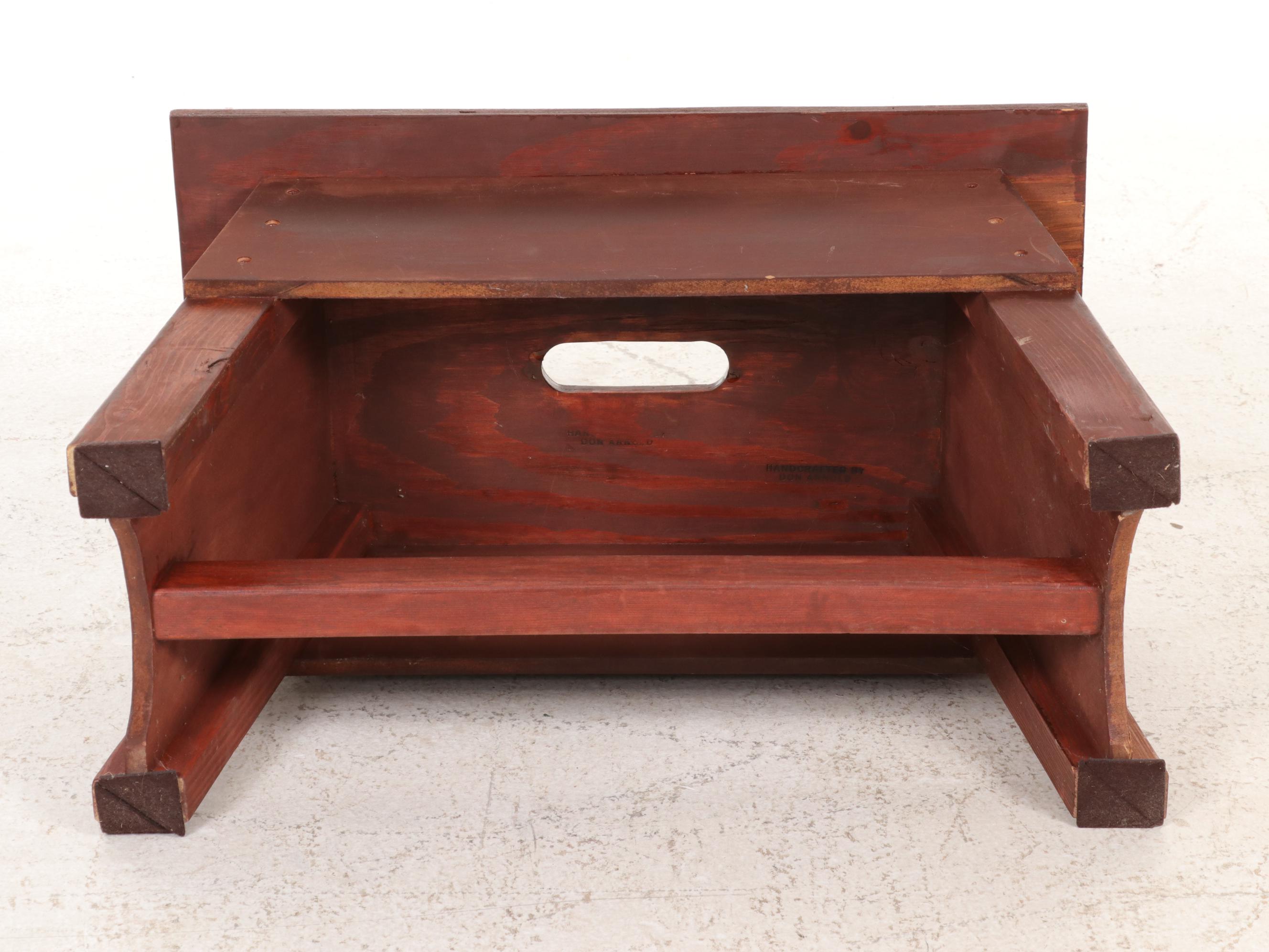 Painted Wood Side Chair with Hand-Crafted Portable Step Stool ...