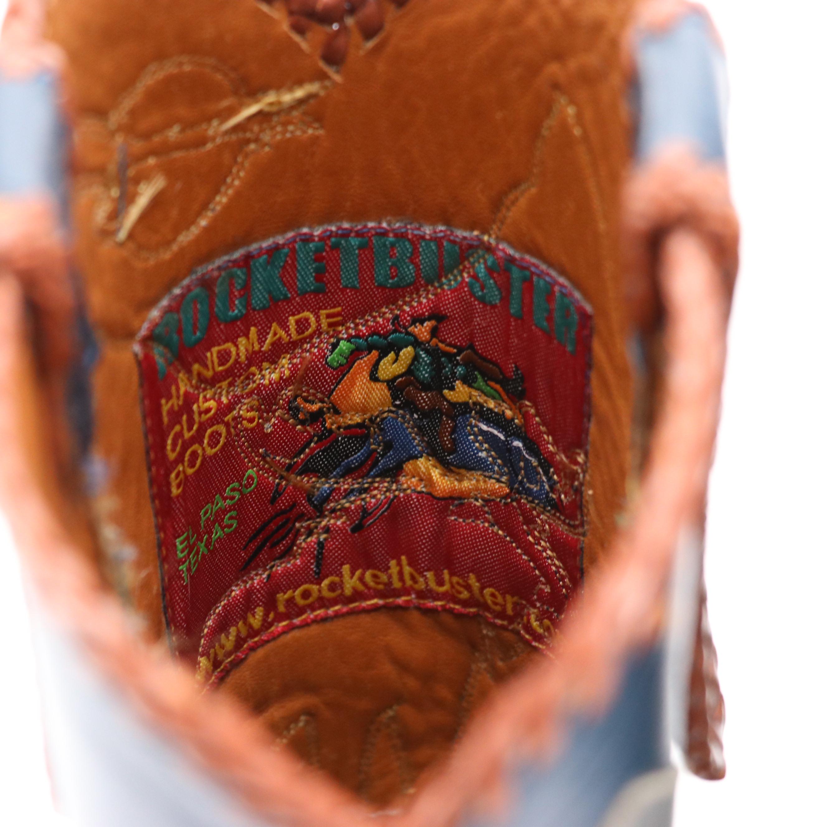 Rocketbuster Leather Handmade Custom Western Boots Depicting Moose | EBTH