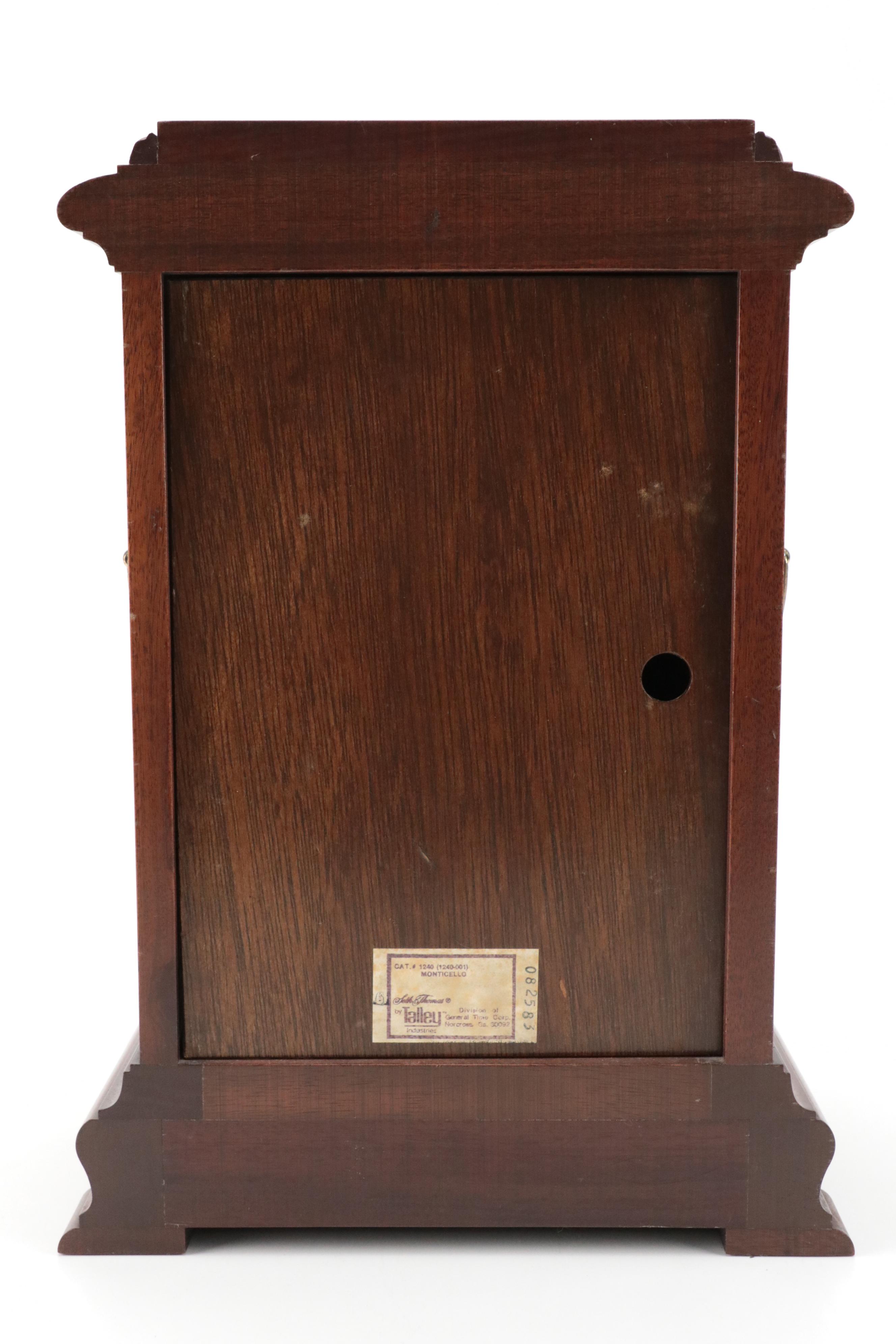 Seth Thomas "Monticello" Marquetry Westminster Chime Mantel Clock, Late ...