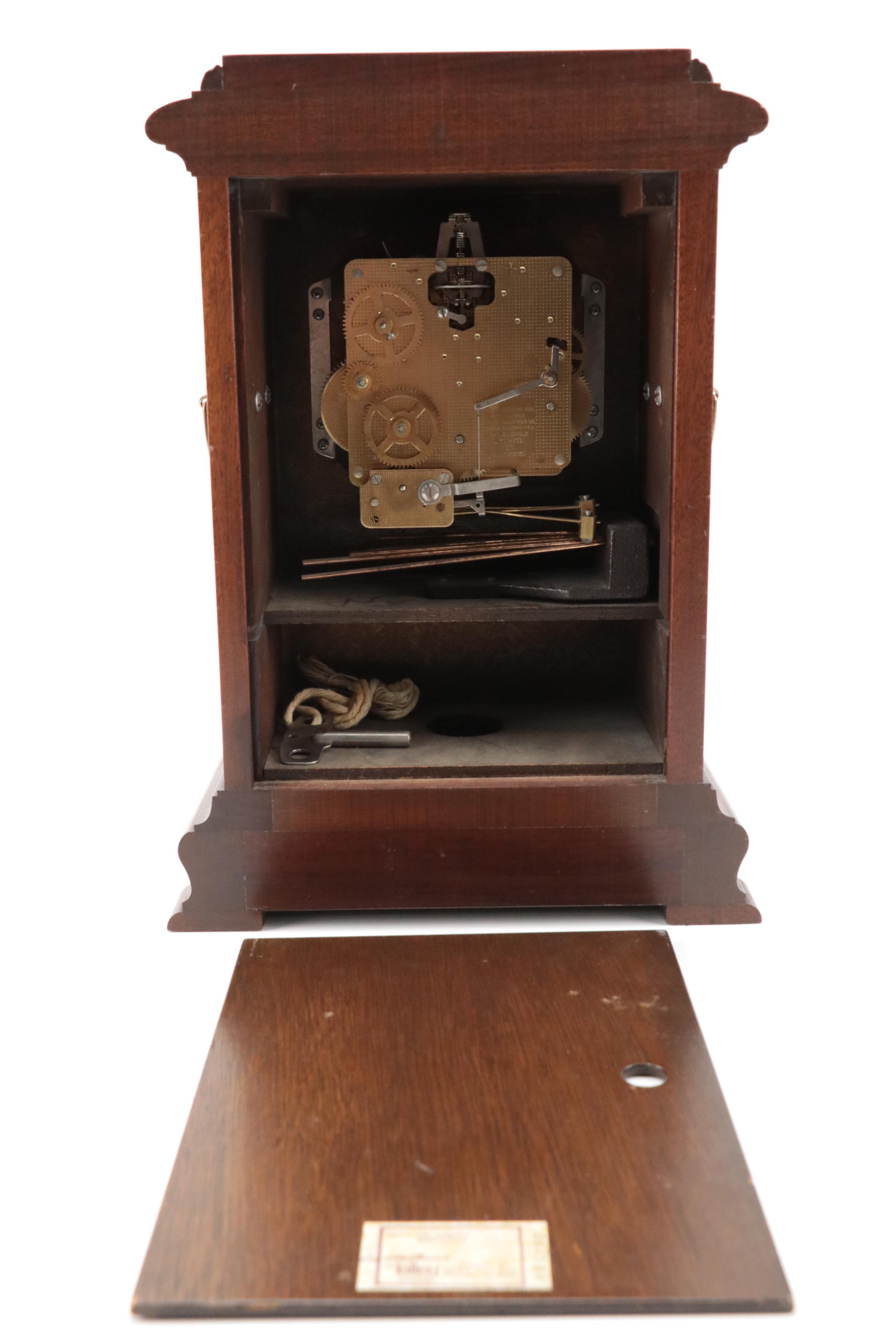 Seth Thomas "Monticello" Marquetry Westminster Chime Mantel Clock, Late ...
