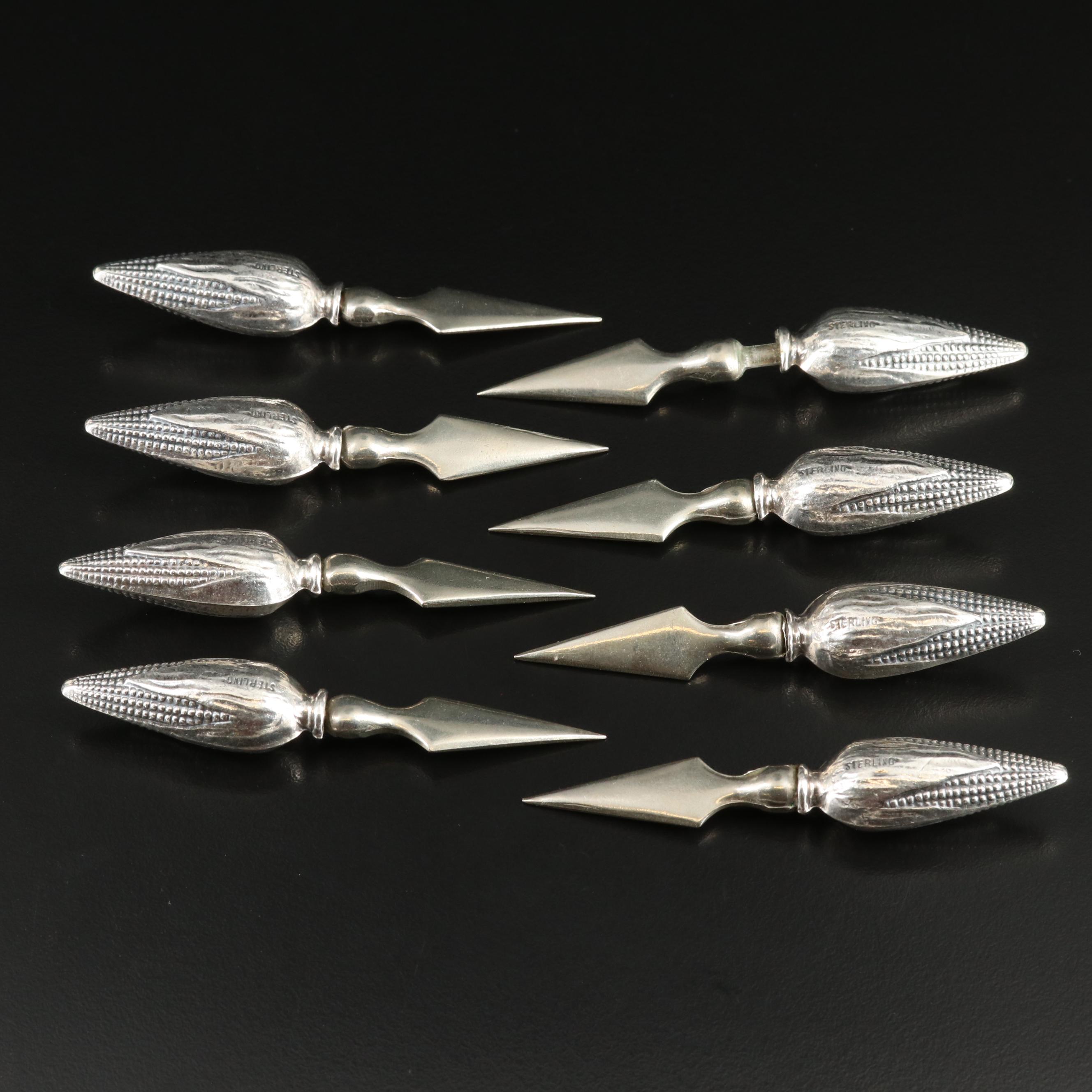 Set of Eight Sterling Silver Corn Skewers | Everything But The House