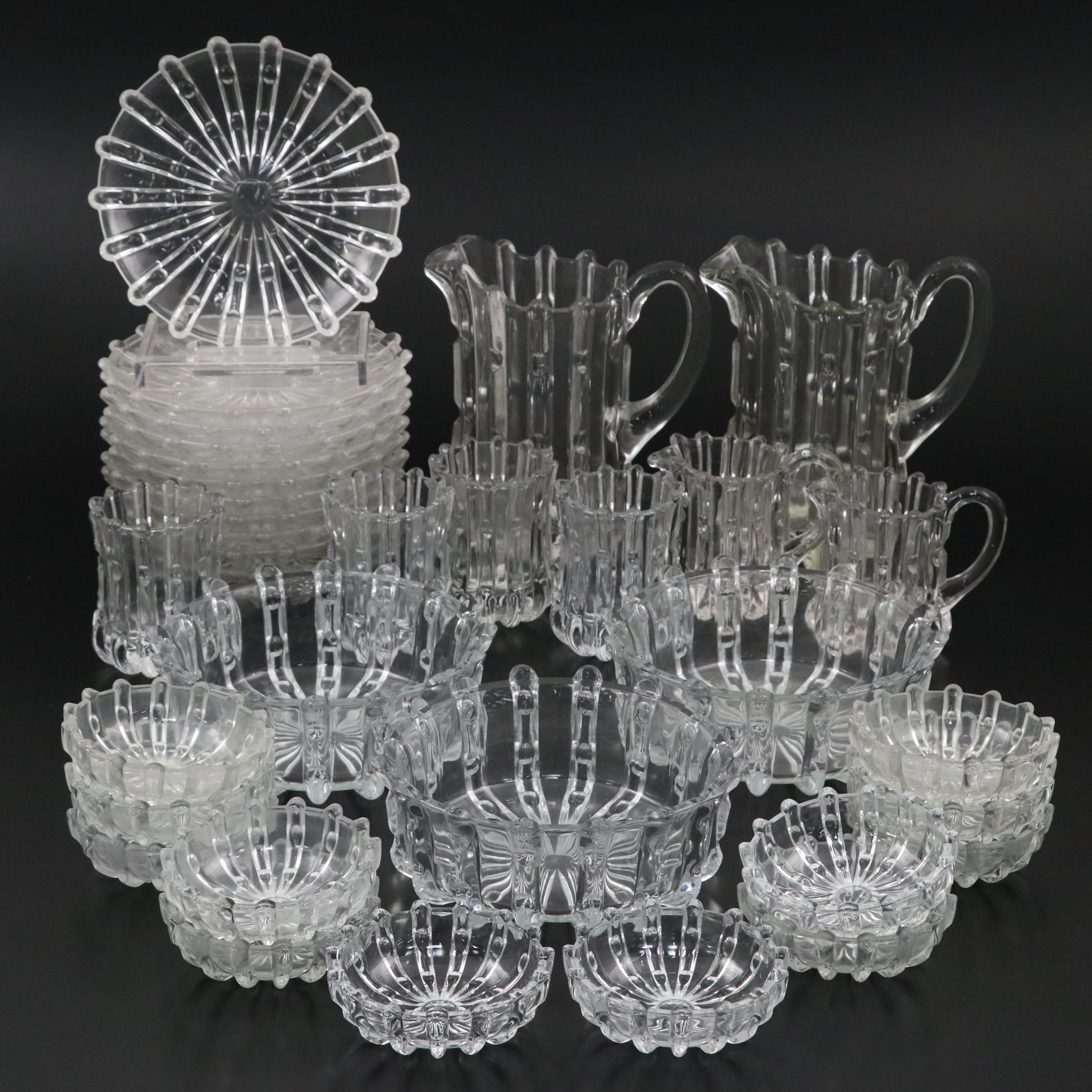 Imperial Glass-Ohio "Broken Column Clear" Glass Dinnerware and Serving ...