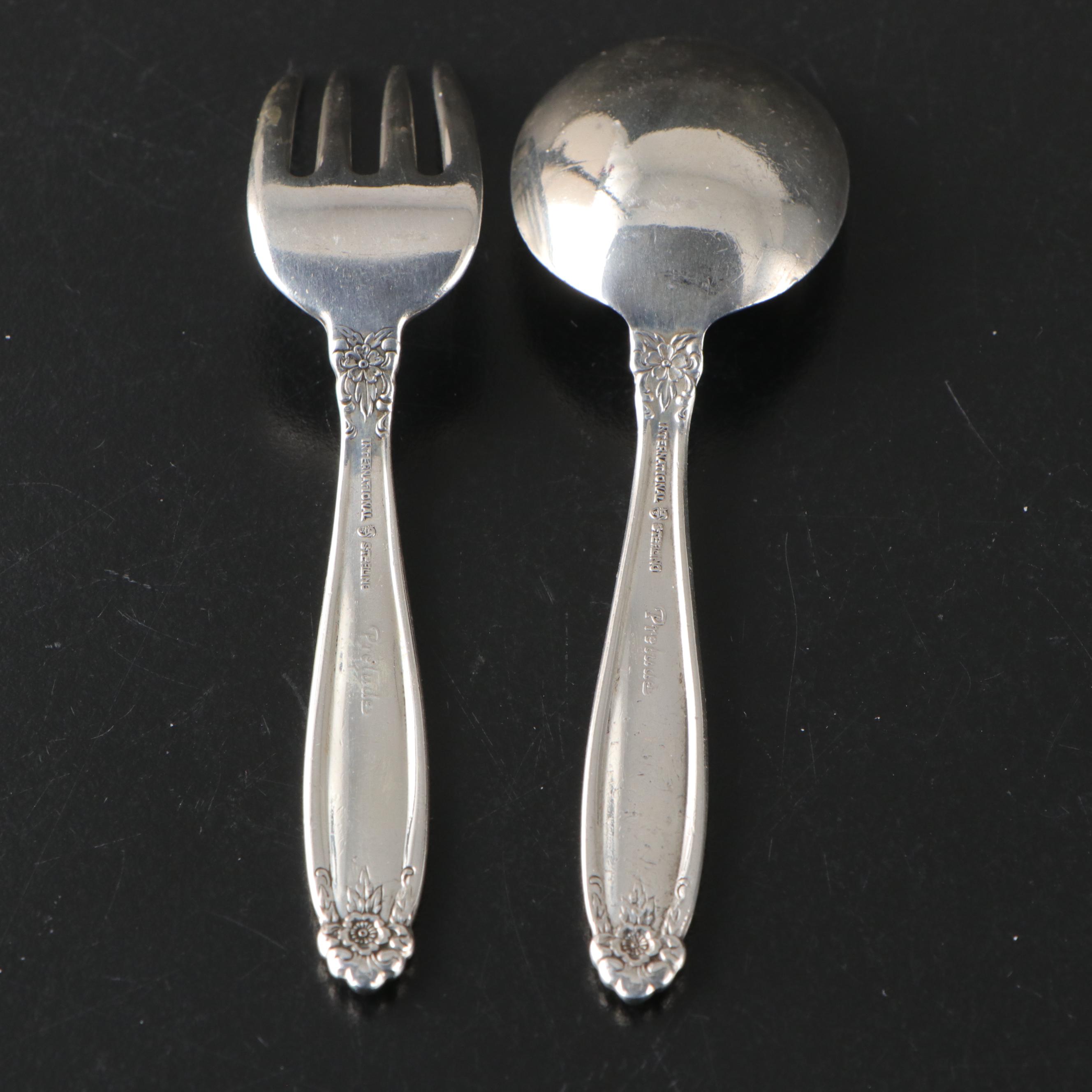 International Silver Co. "Prelude" Sterling Silver Baby Fork and Spoon ...