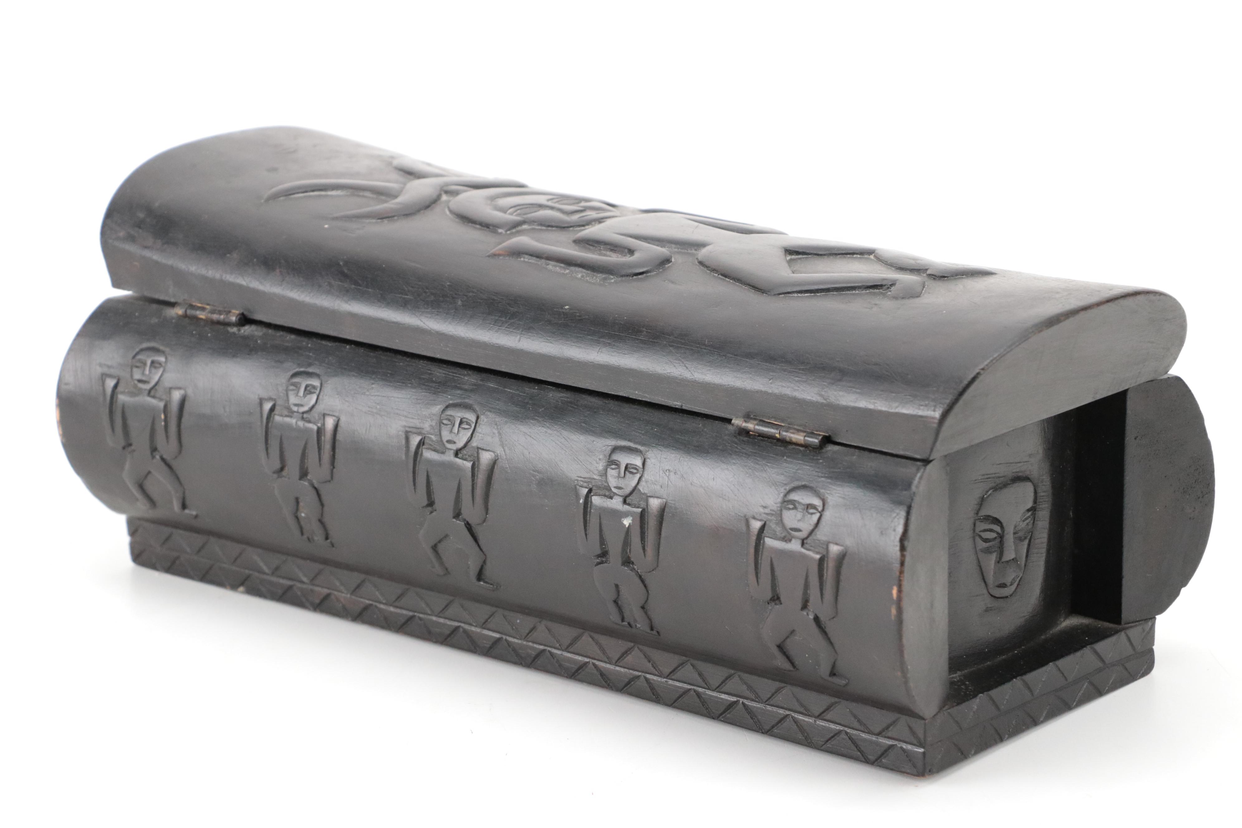 Railroad Spike & Wrought Iron Figurines, Paiwan Style Carved Ebonized ...