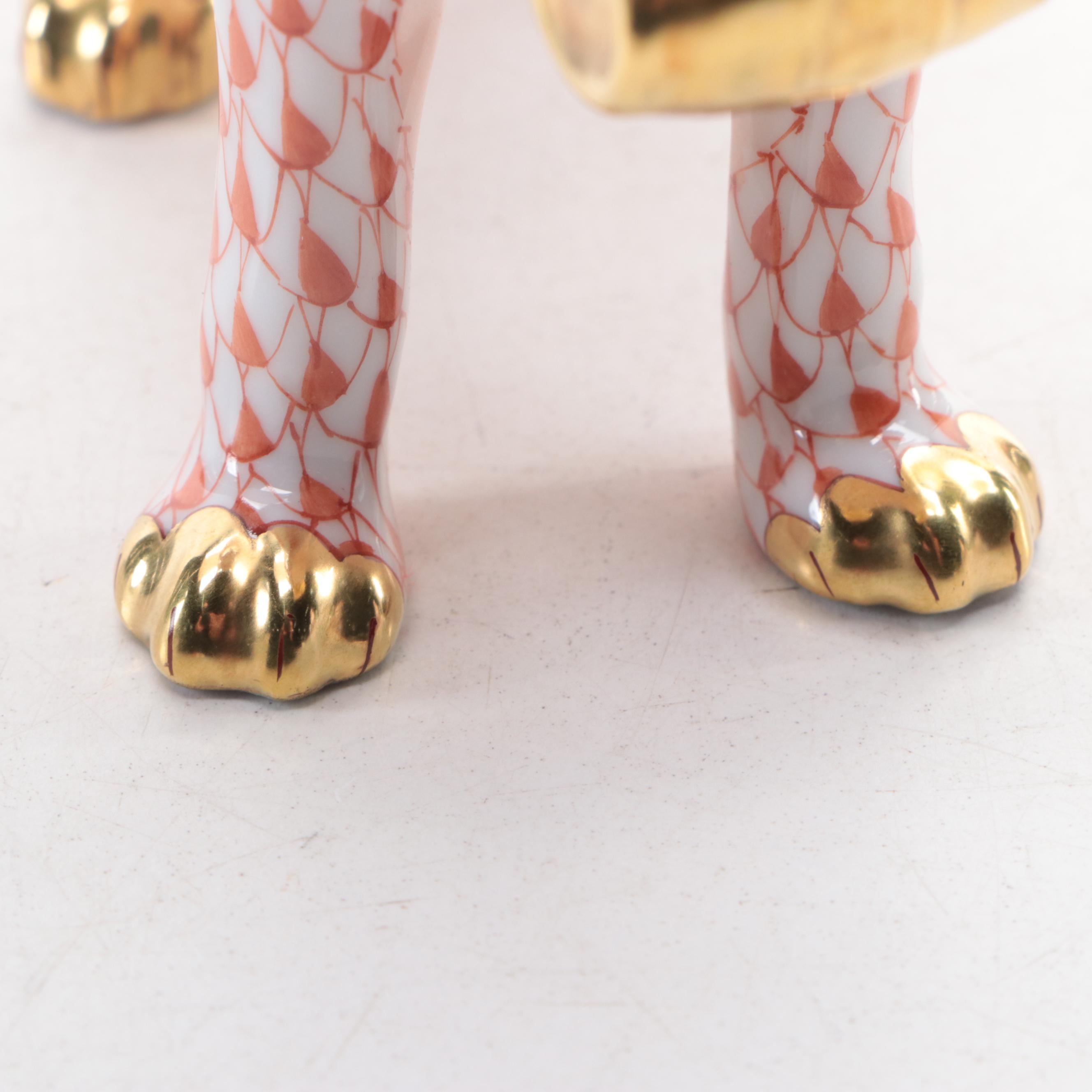 Herend Rust Fishnet with Gold "Saint Bernard" Porcelain Figurine, 2007 ...